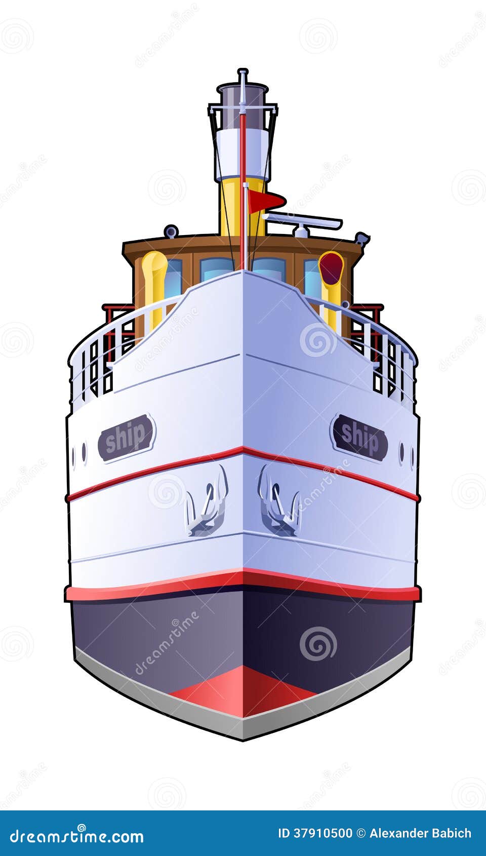 Steamship stock vector. Illustration of ship, transportation - 37910500