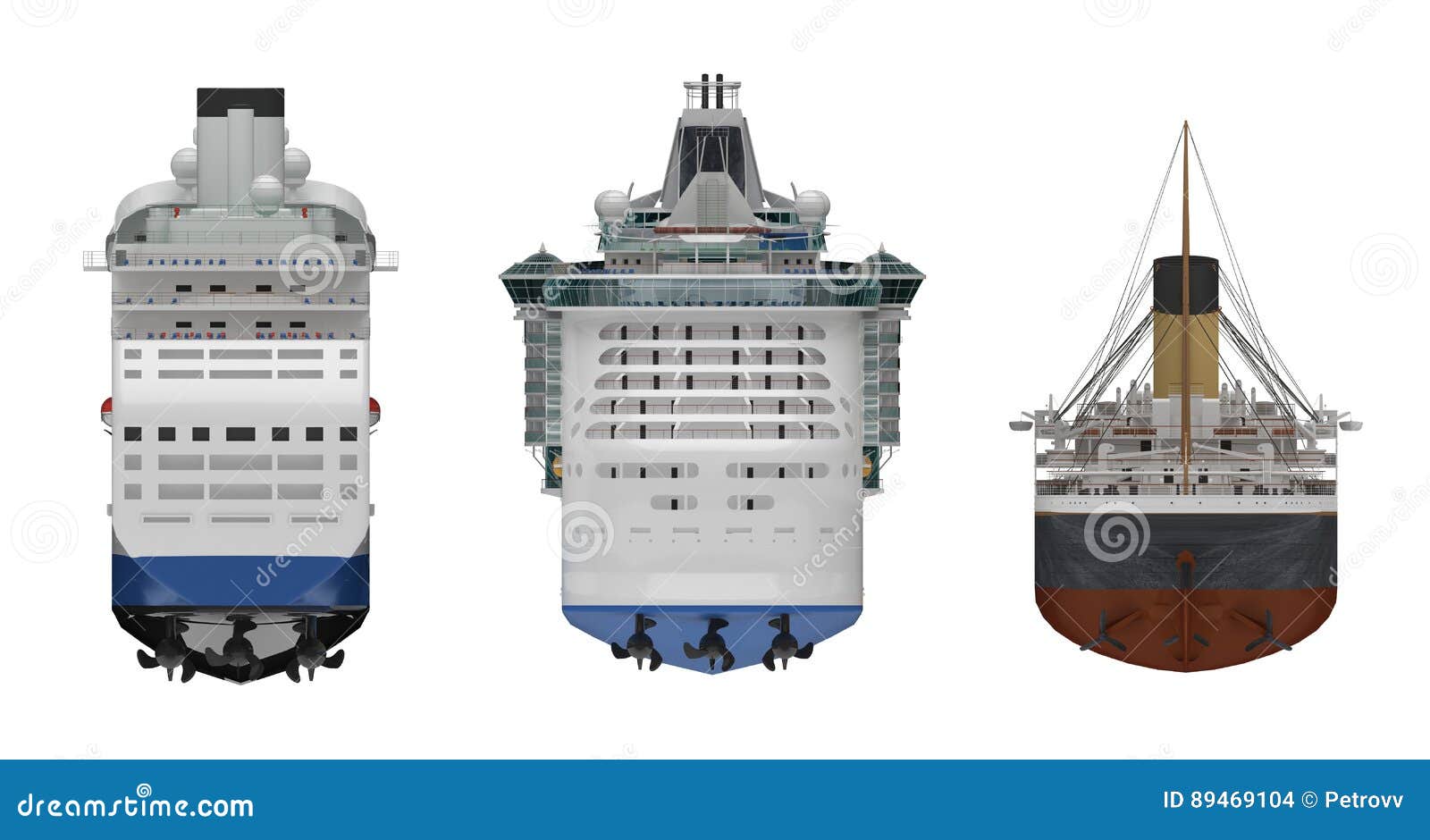 Steamship Rear View Isolated White 3d Rendering Stock Illustration ...