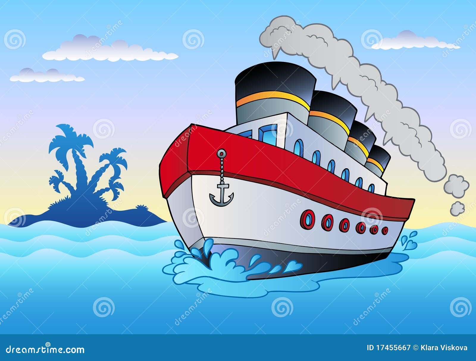How To Draw Steamship For Children. Step By Step Drawing Tutorial ...