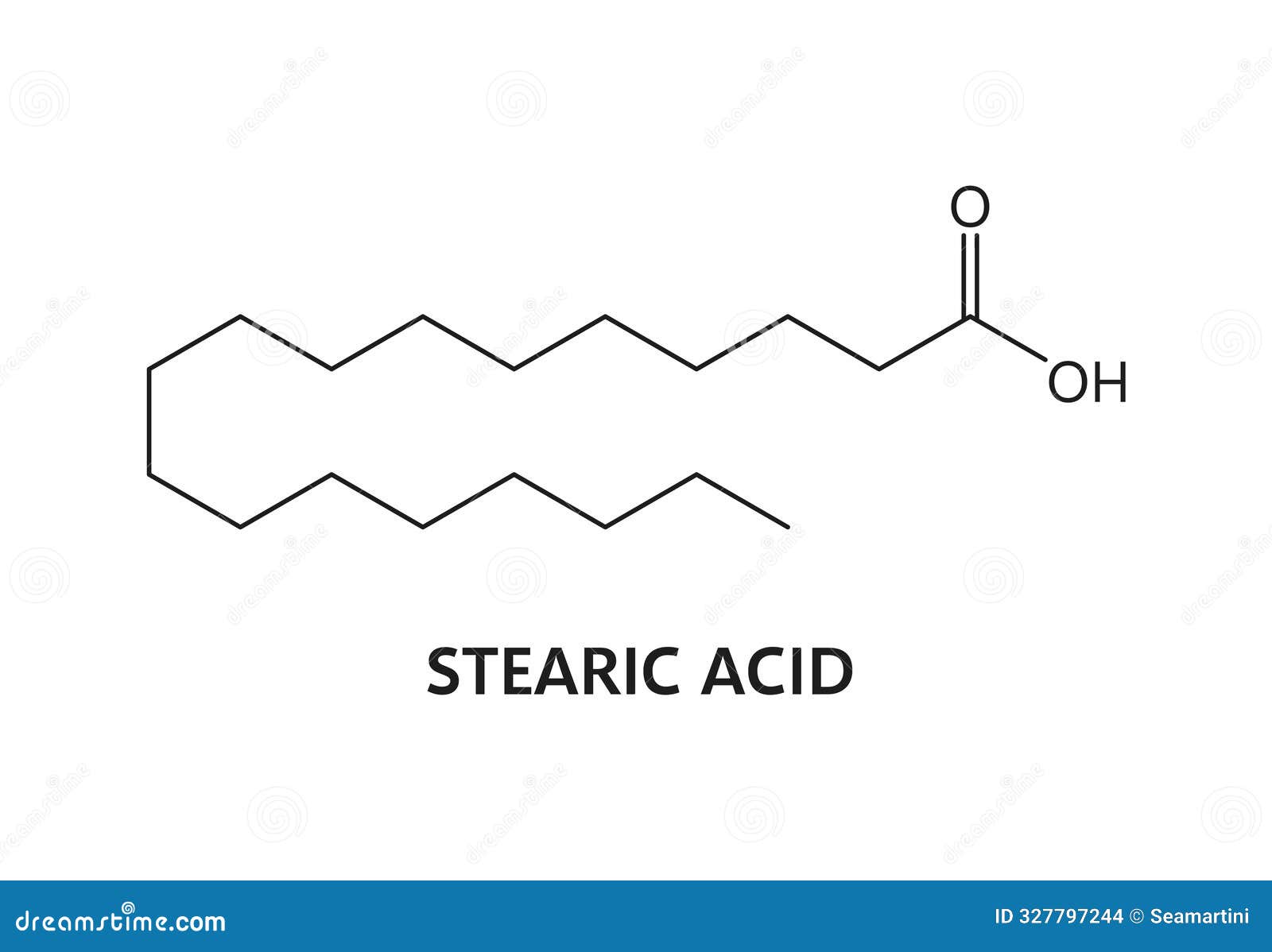 Stearic Acid Chemical Molecule Structure Formula Stock Vector ...