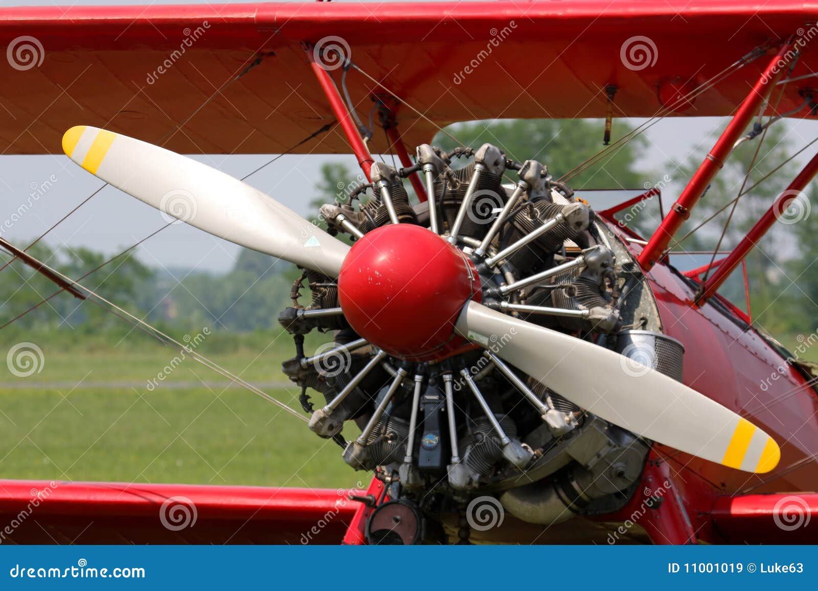 Stearman red biplane stock image. Image of cowling, stunt - 11001019