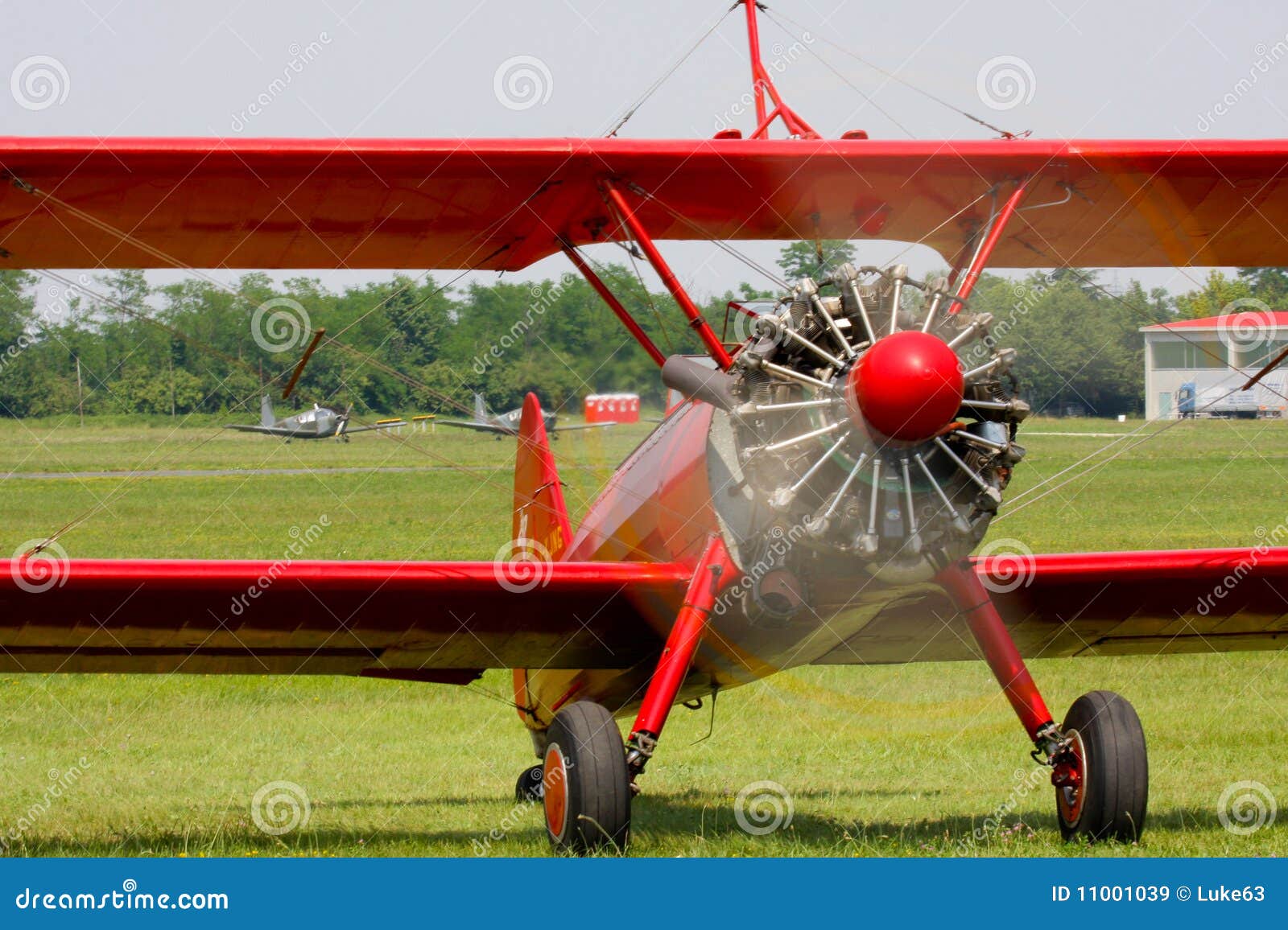 Stearman red biplane stock image. Image of pilot, biplane - 11001039