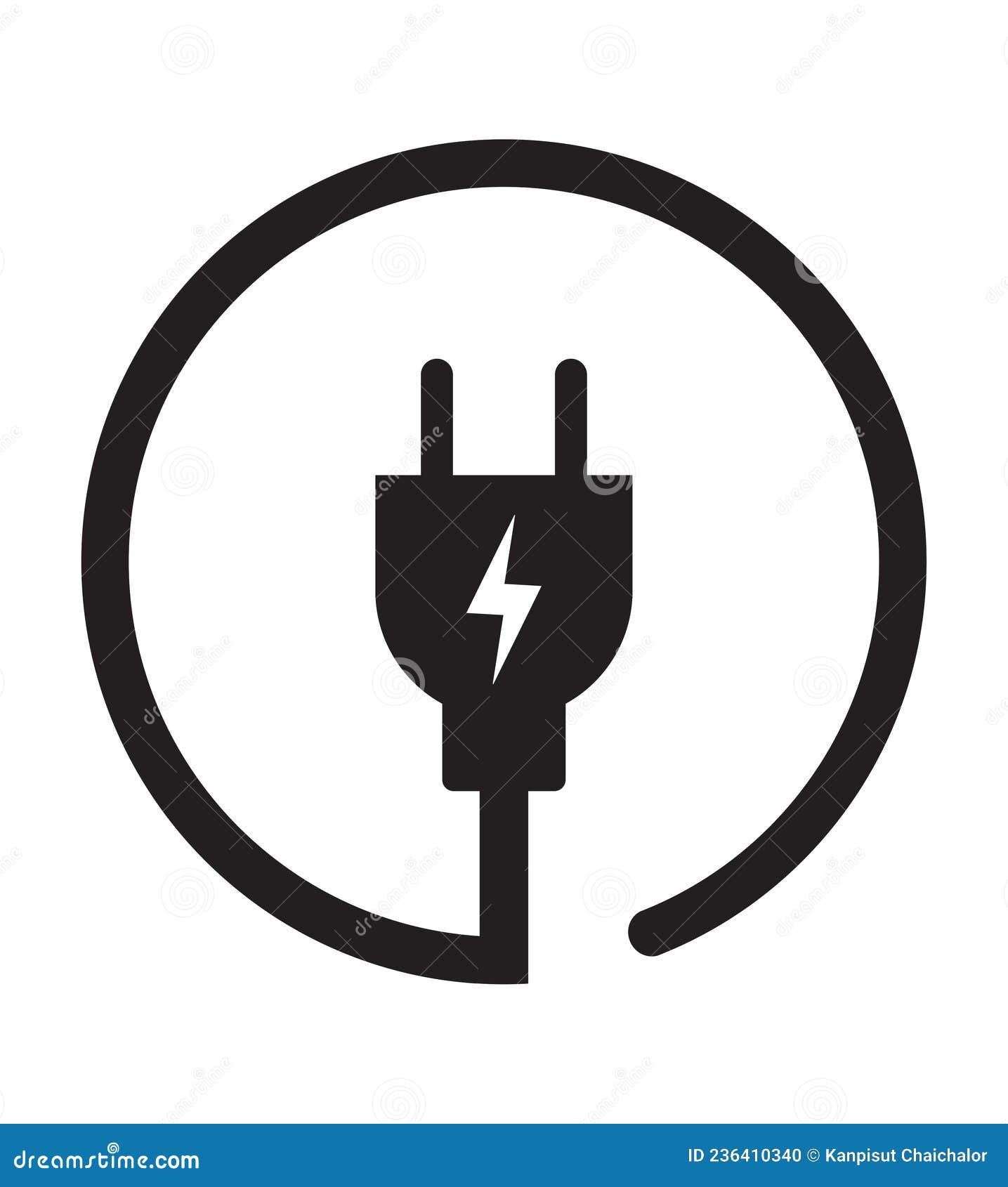 Stecker. Elektrischer Stecker Mit Beleuchtungszeichen. Green Energy ...