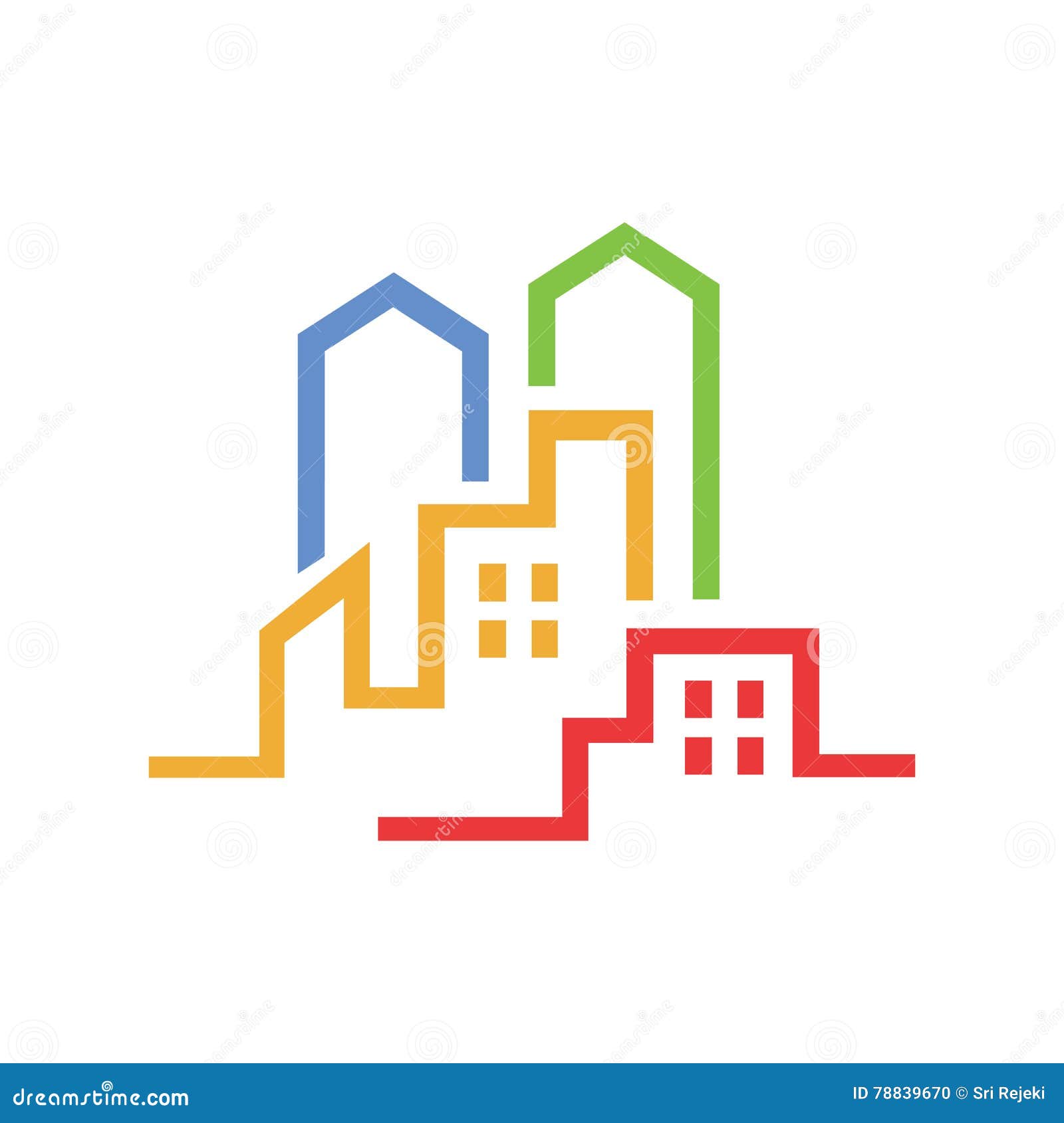 Stedelijke Stad Het Symbool Van Onroerende Goederen Vector Illustratie ...