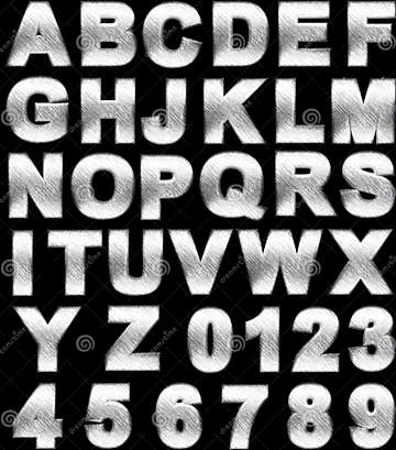 Steel alphabet set stock illustration. Illustration of metallic - 29085129