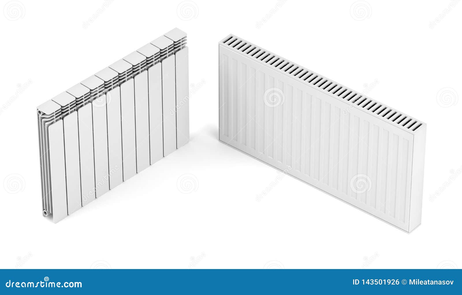 Radiators Different Types Realistic Set. Heating System Parts. Heater ...