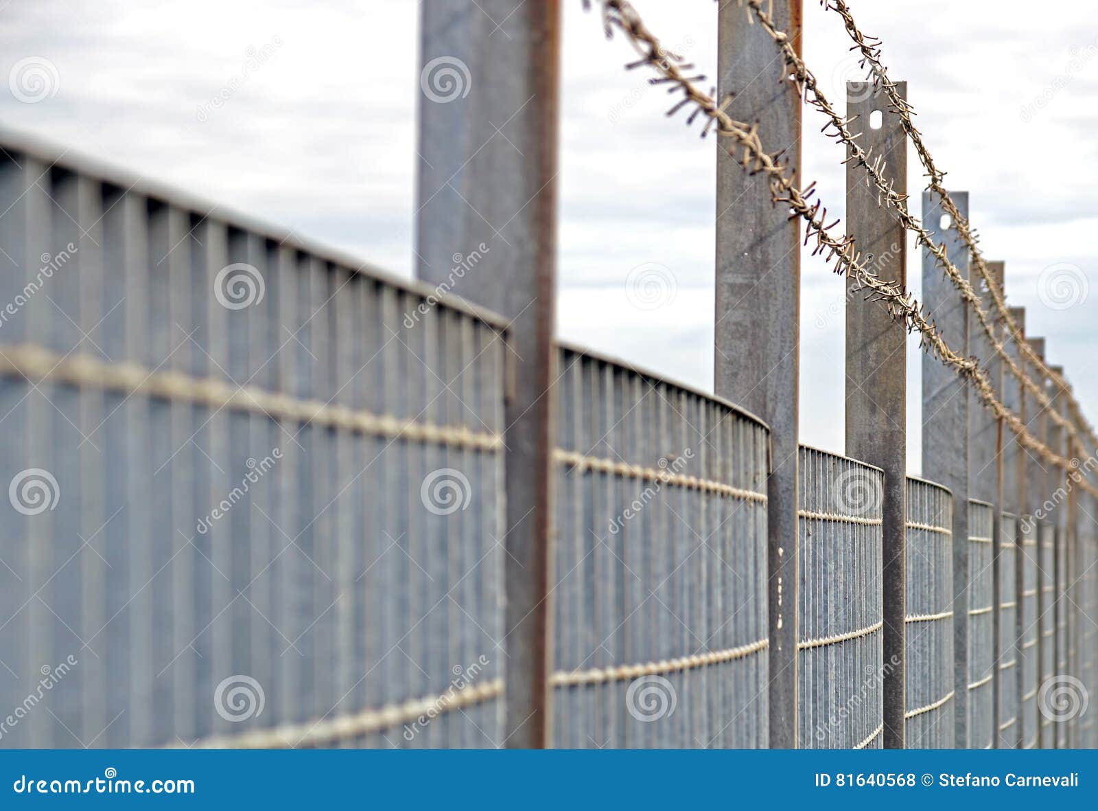 Steel Anti Entry Fence with Sharp Spikes Stock Photo - Image of safety ...