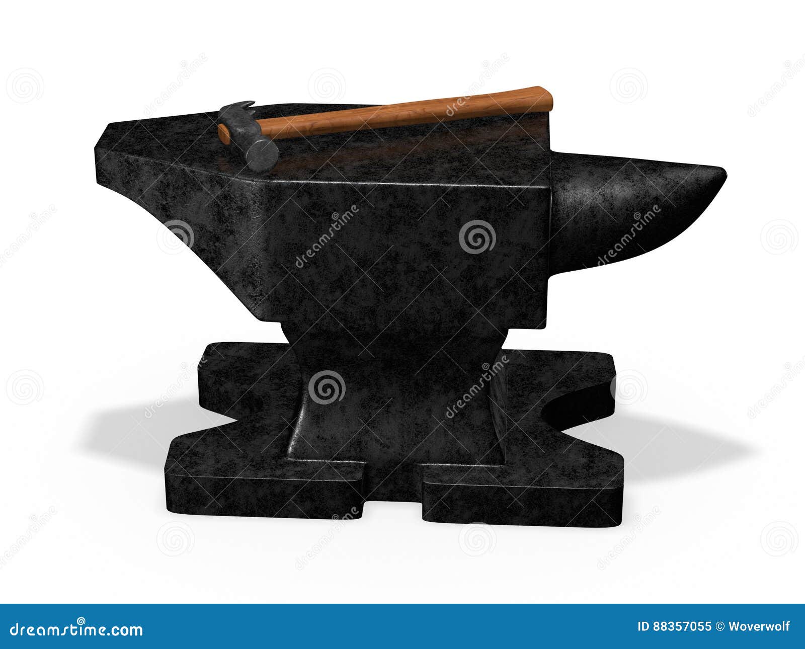 Steel anvil with hammer stock illustration. Illustration of icon - 88357055