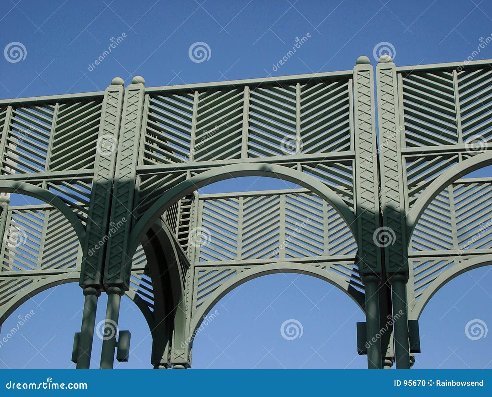 Steel arches stock photo. Image of arches, trusses, fretwork - 95670