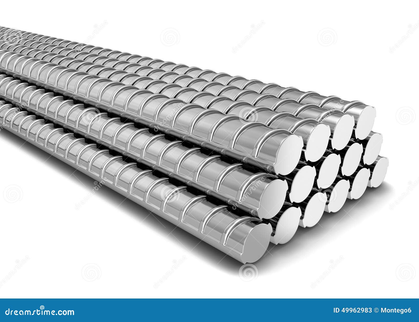 Steel Rod Armature On White Background. 3D Illustration Royalty-Free ...