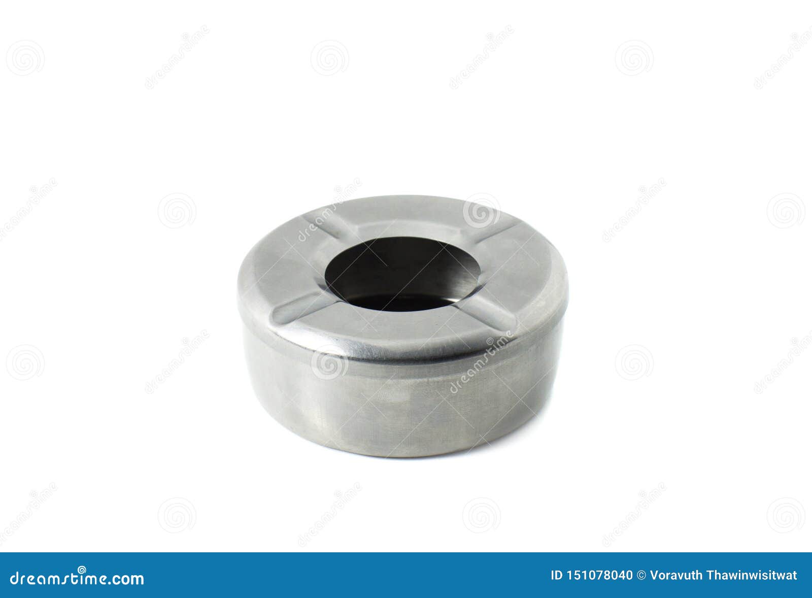 Steel Ashtray Isolate on White Background Stock Photo - Image of ...