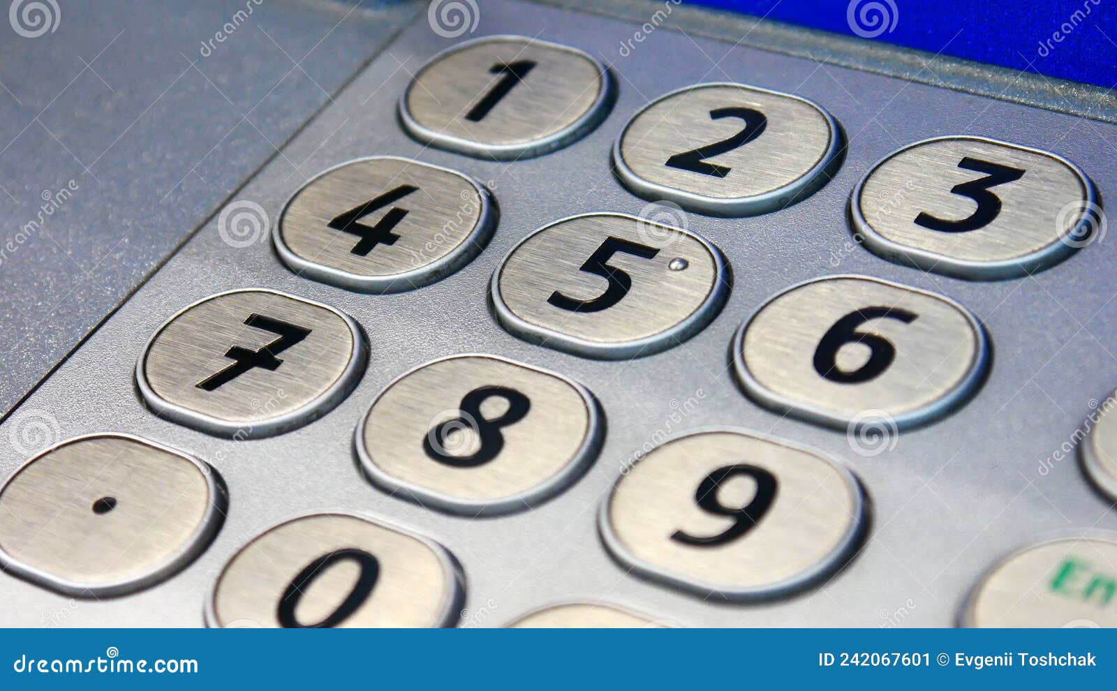 A Steel ATM Keyboard Panel Close-up Stock Image - Image of dispenser ...