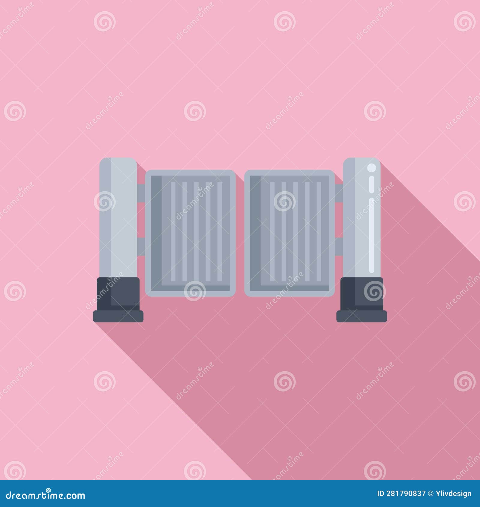 Steel Automatic Gates Icon Flat Vector. House Gate Stock Vector ...