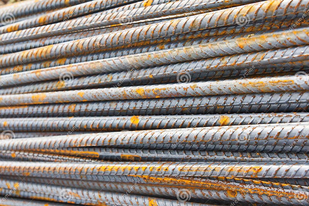 Steel Bar Background Texture Stock Photo - Image of rebar, column: 20192634