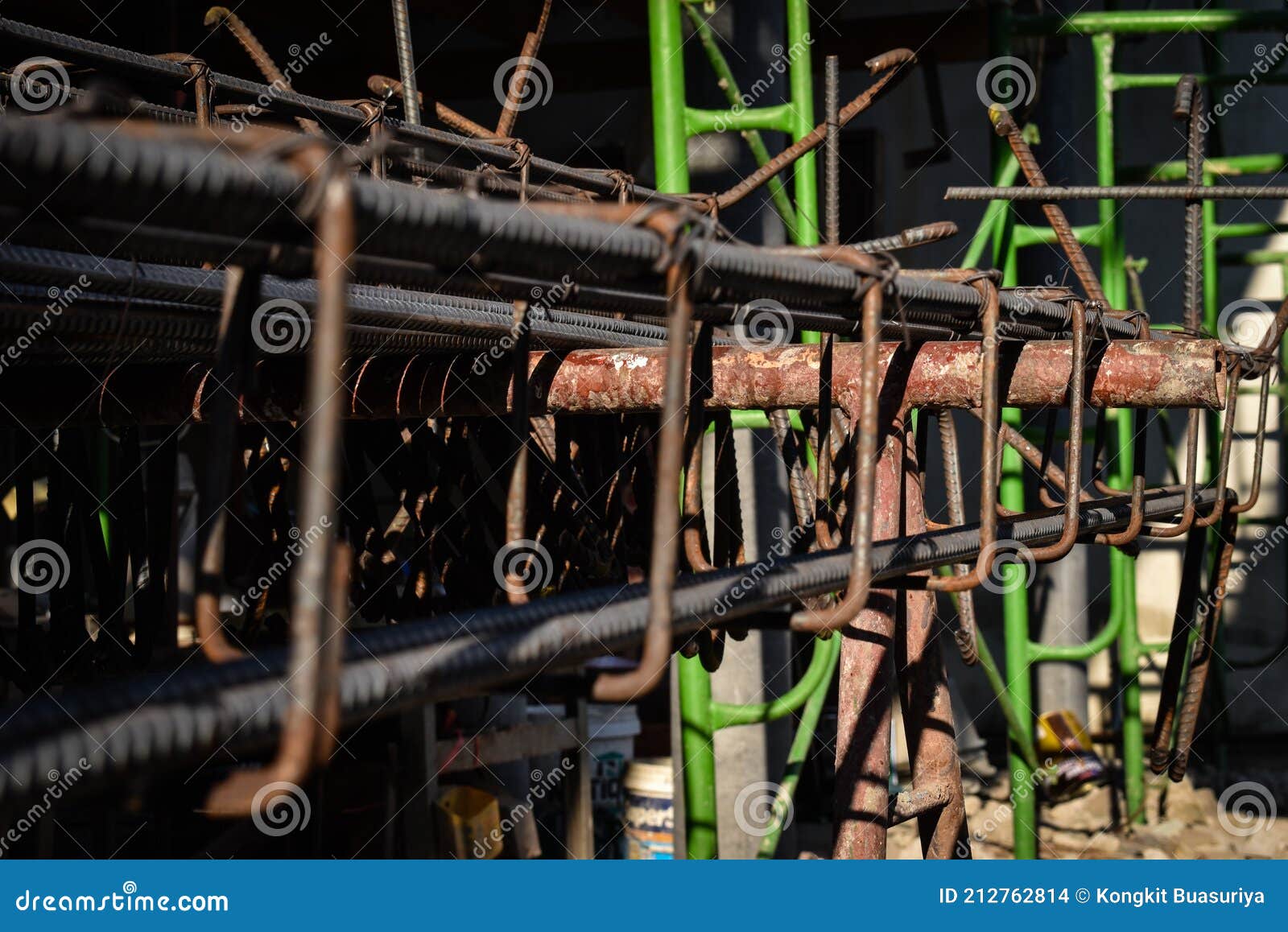 Steel Bars on Construction Site Stock Photo - Image of hard, line ...