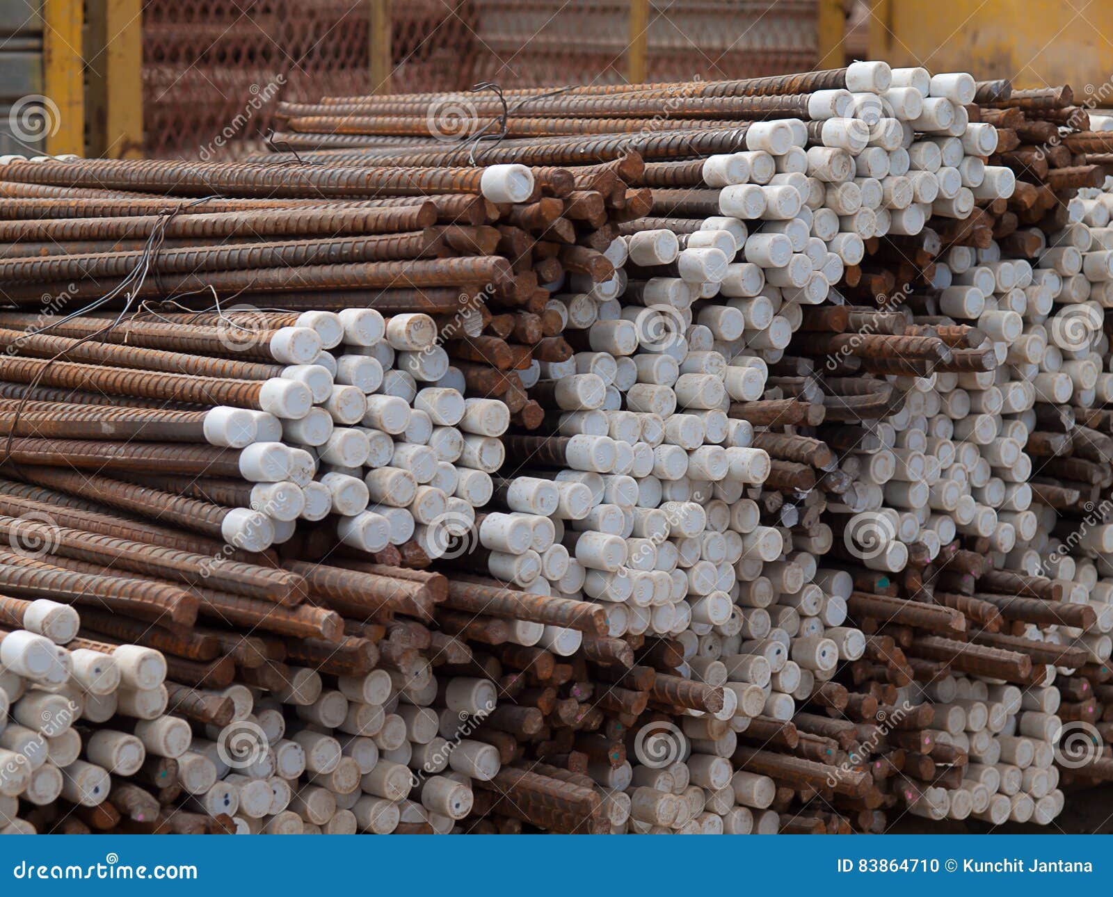 Steel Bar in the Construction Site. Stock Photo - Image of bituminous ...