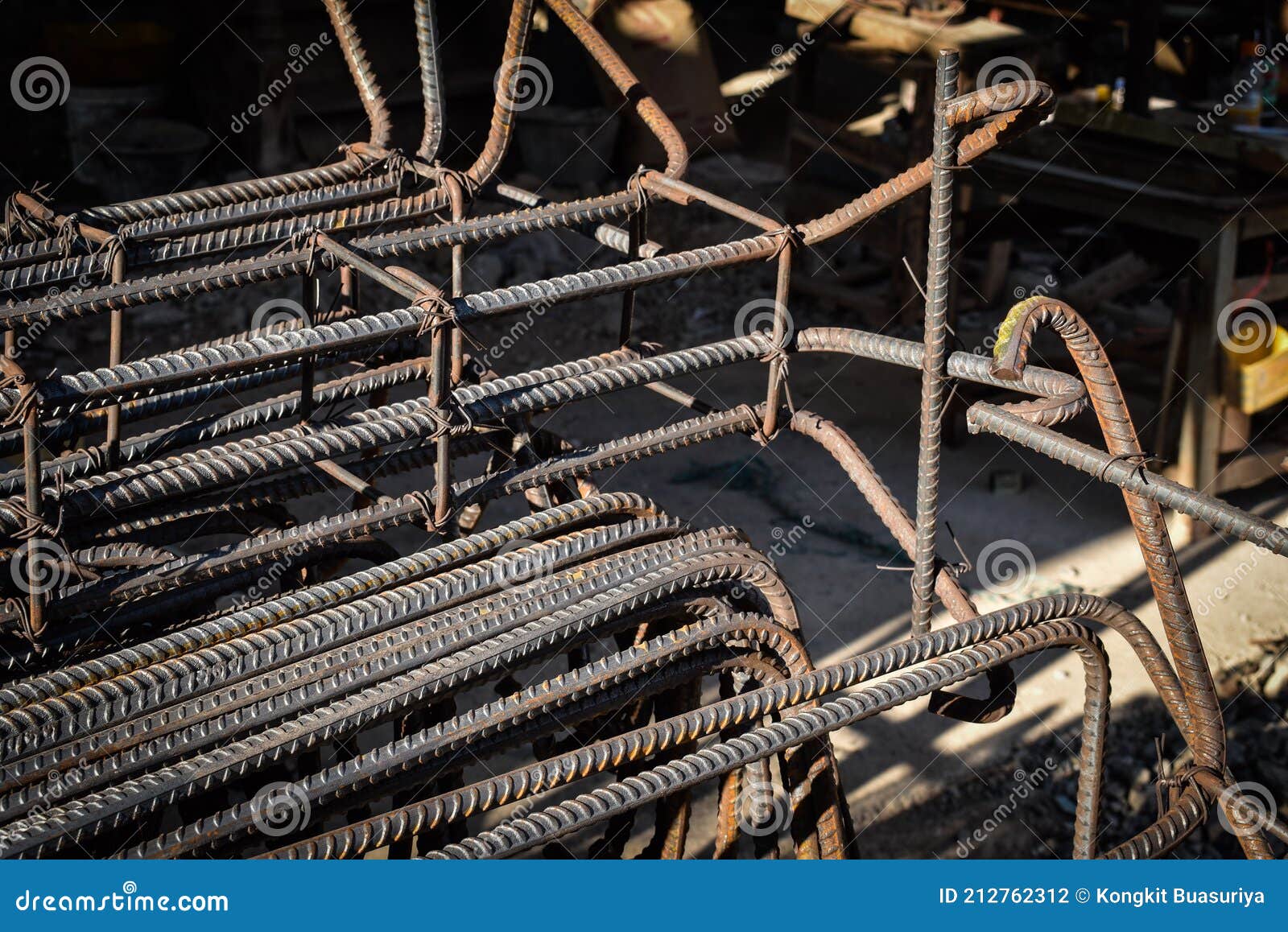 Steel Bars on Construction Site Stock Photo - Image of gear, engineer ...