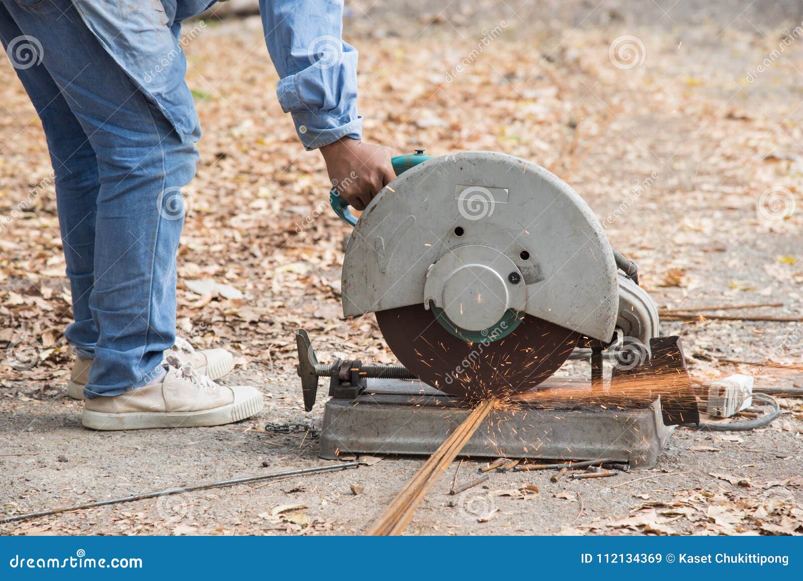 Steel bar cutter machine stock image. Image of working - 112134369
