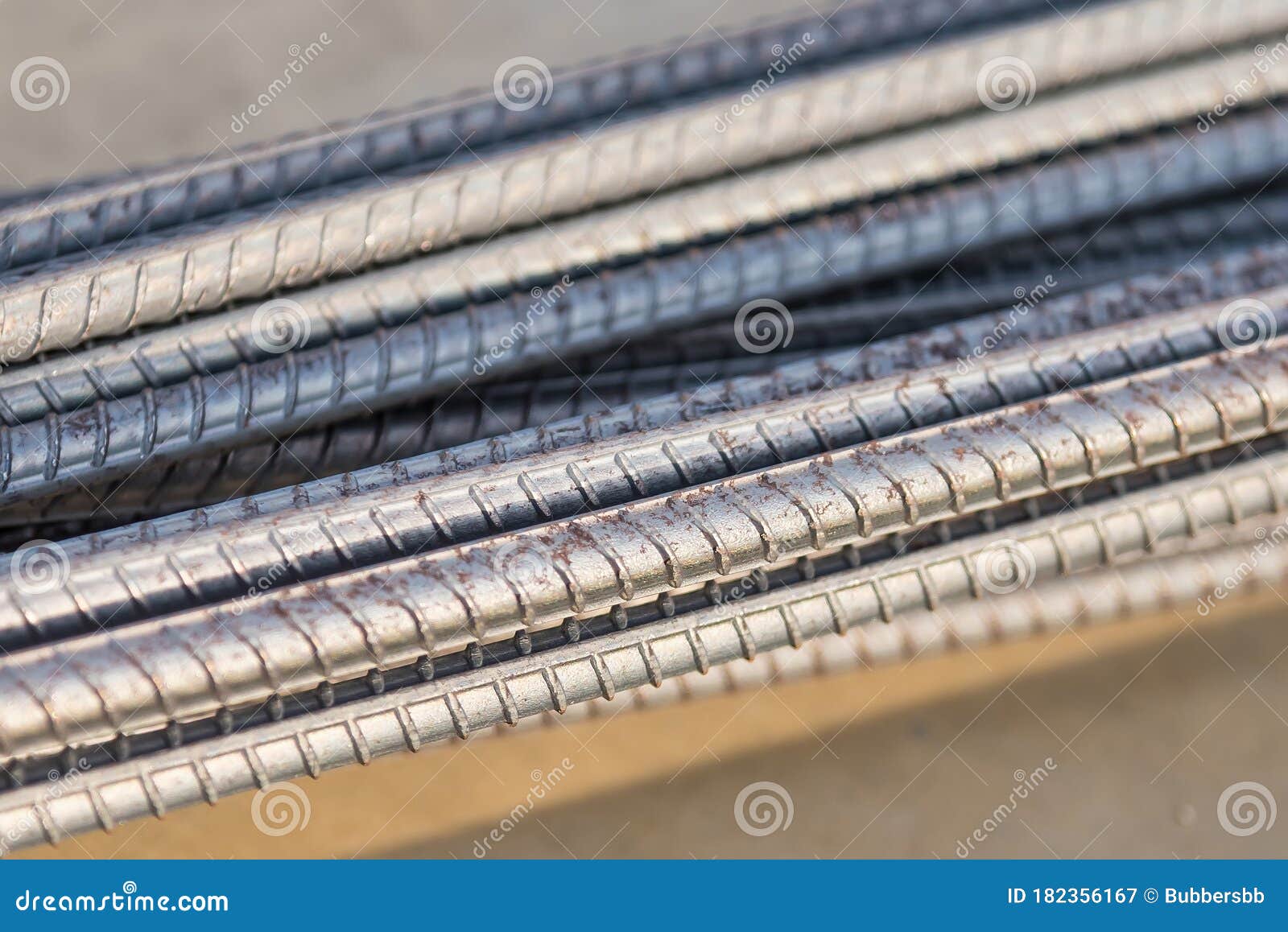 Steel Bar Rebar Reinforcement for Concrete at Construction Site Stock ...