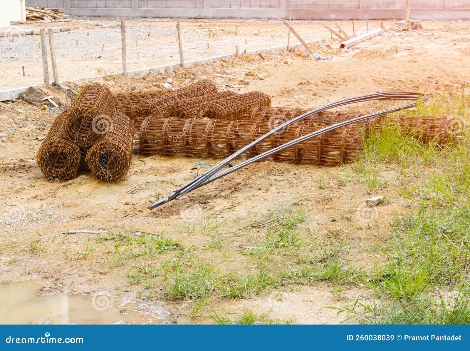 Steel Bar Roll on Floor in Construction Site Stock Image - Image of ...