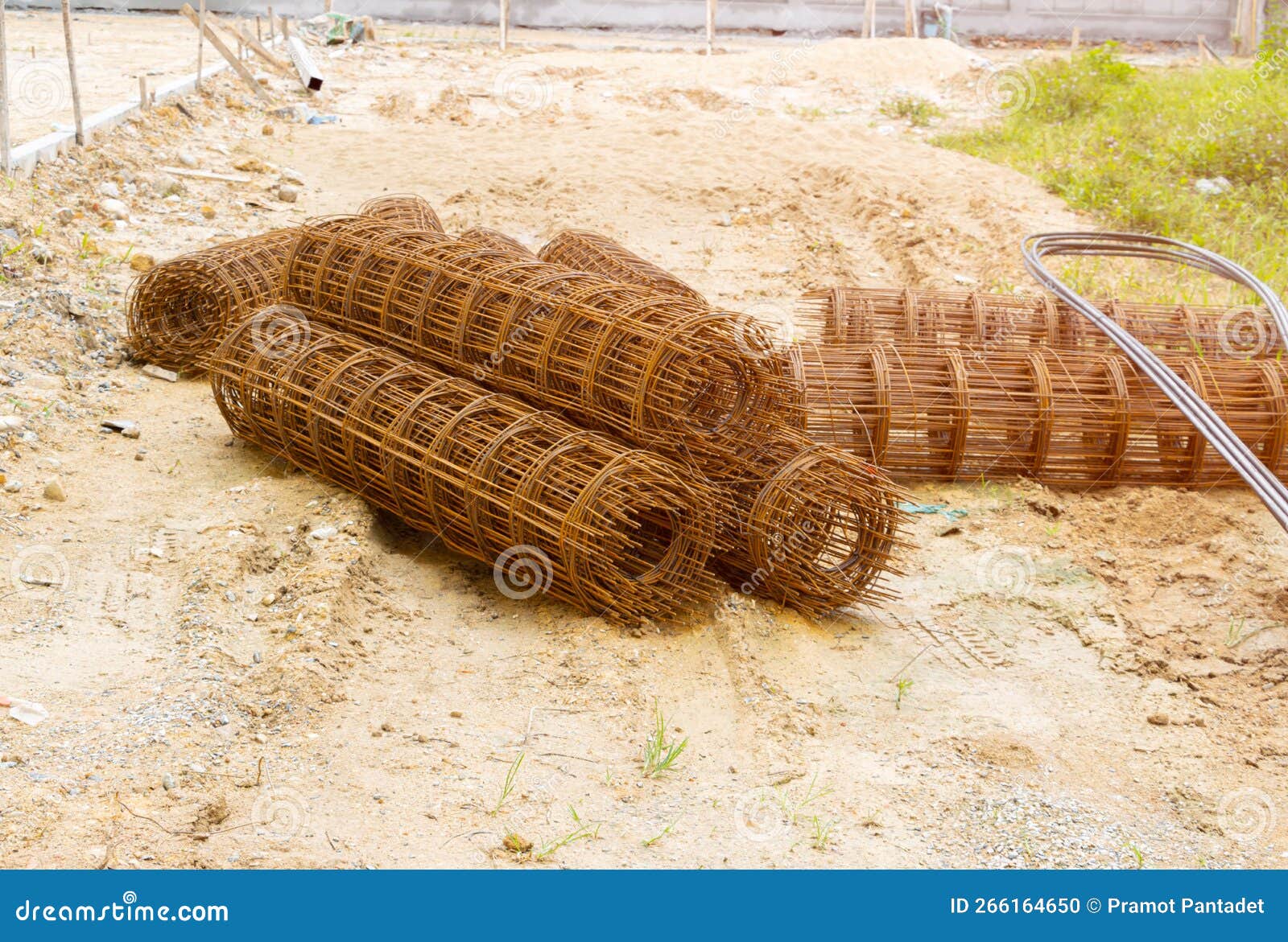 Steel Bar Roll on Floor in Construction Site Stock Photo - Image of ...