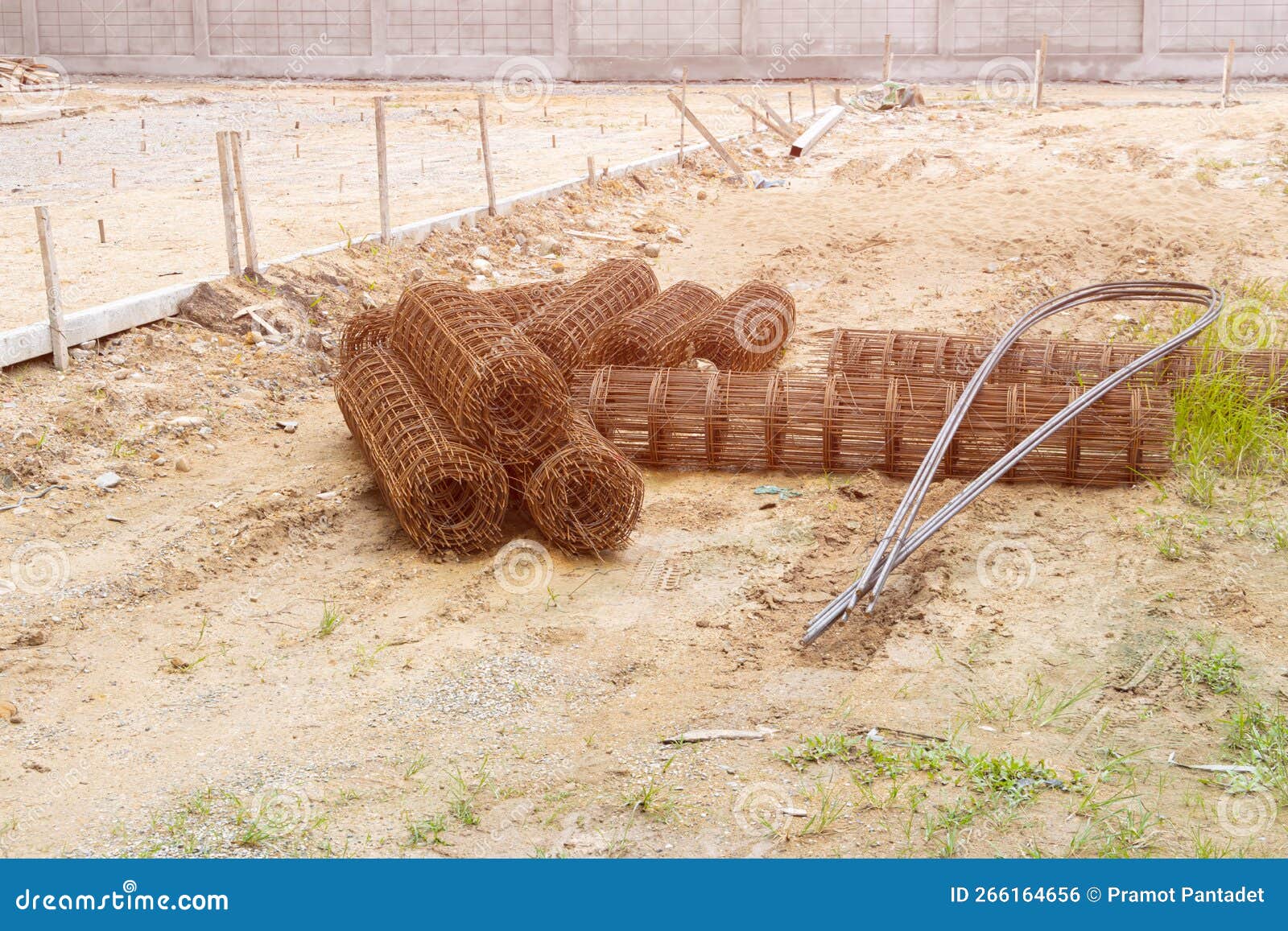 Steel Bar Roll on Floor in Construction Site Stock Photo - Image of ...