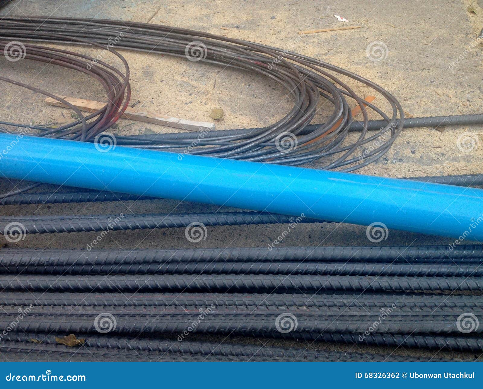 Steel Bar and Water Pipe stock photo. Image of pipe, piping - 68326362
