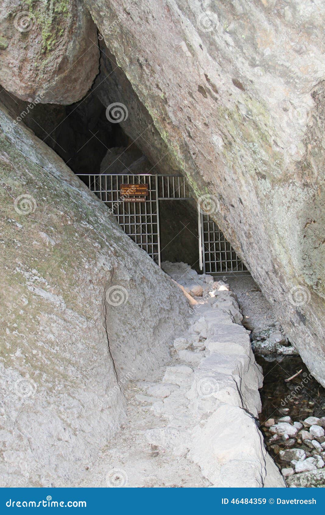 Steel Barricade Blocking Cave Entry Stock Image - Image of travel ...