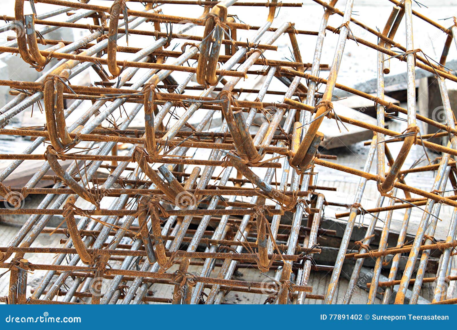 Steel Bars Construction Materials in Construction Site Stock Photo ...