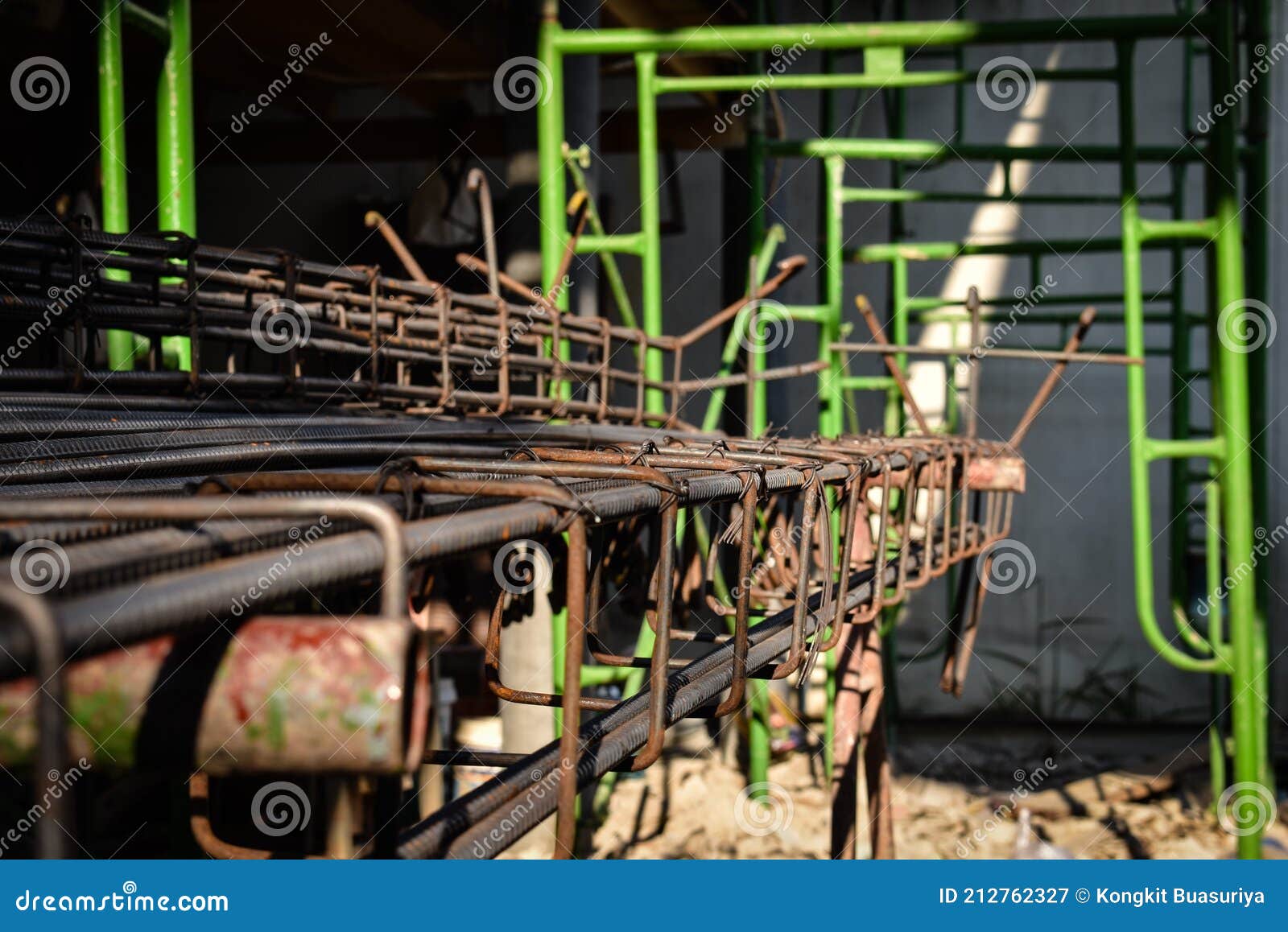 Steel Bars on Construction Site Stock Image - Image of build, labour ...
