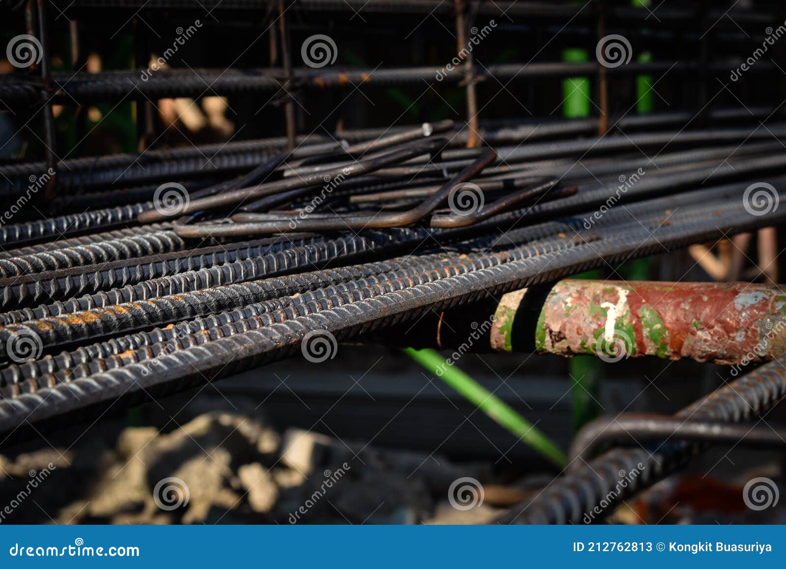 Steel Bars on Construction Site Stock Image - Image of engineer ...