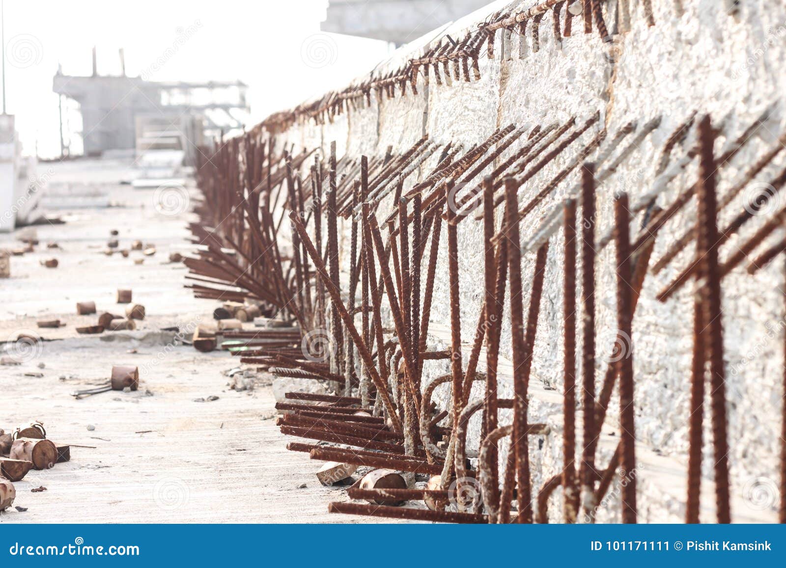 Steel Bars in the Construction Site Stock Image - Image of bars ...