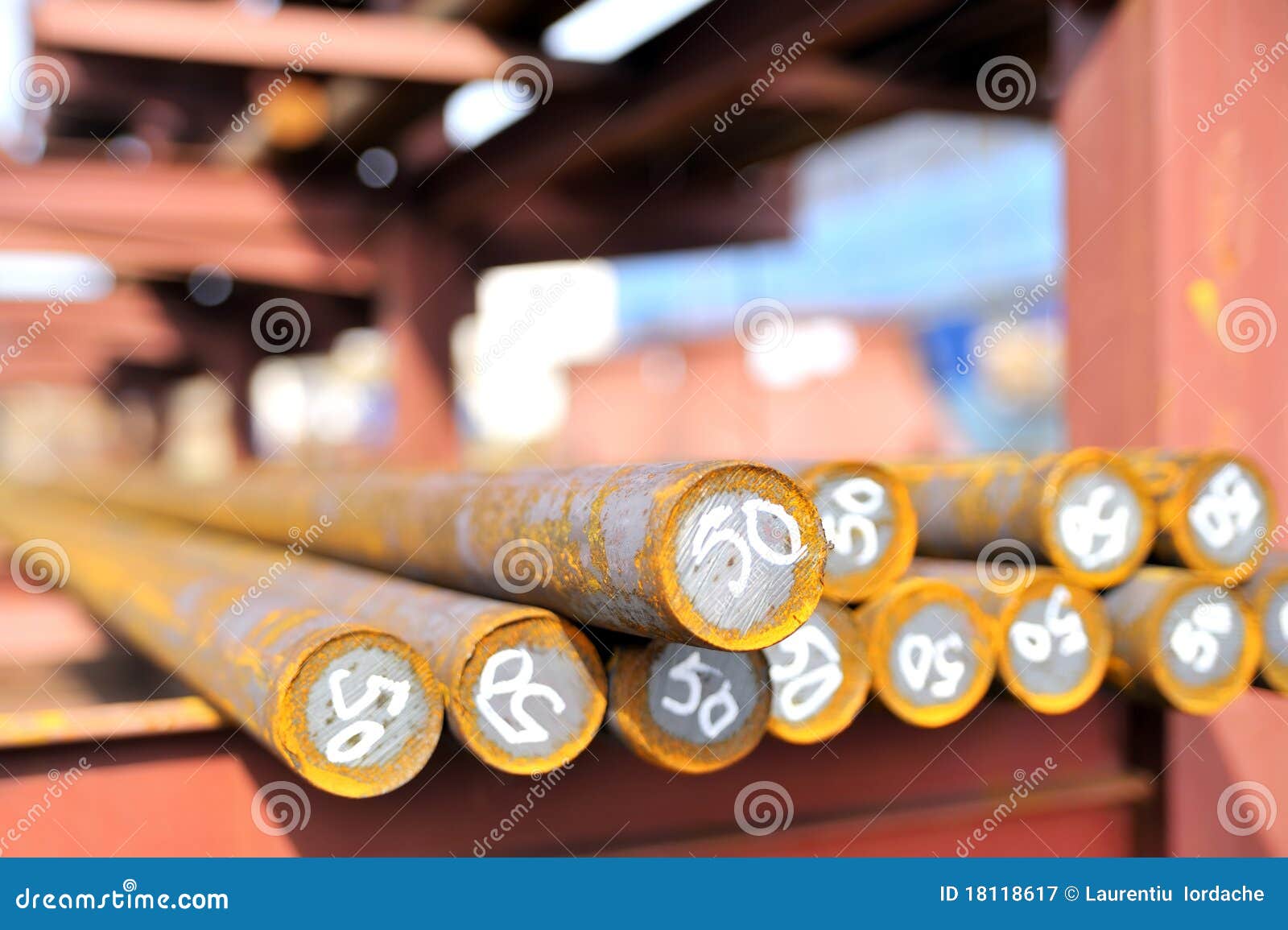 Steel bars in a pile stock image. Image of metal, bend - 18118617