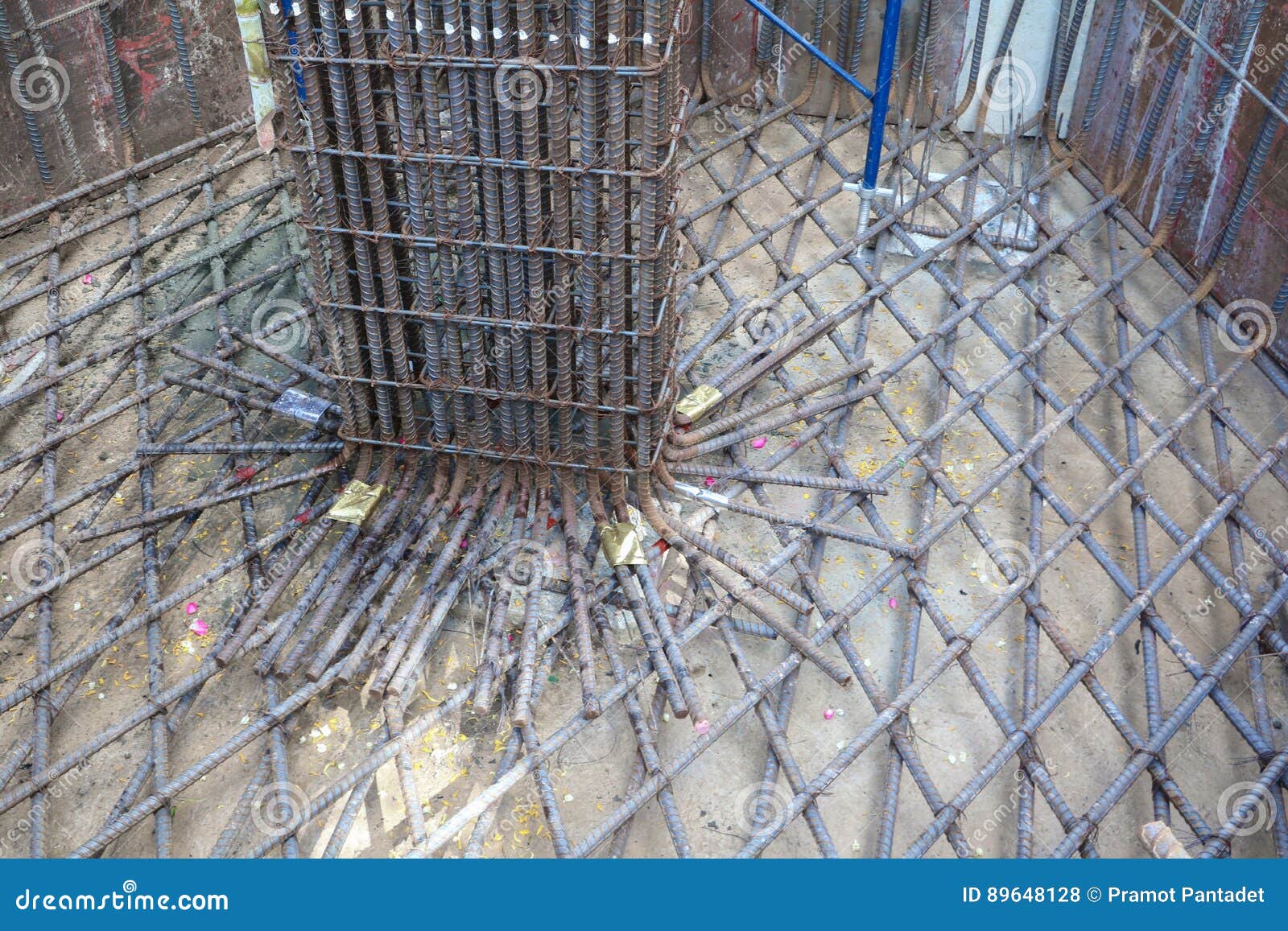 Steel Bars for Reinforced Concrete Column in Construction Site Stock ...