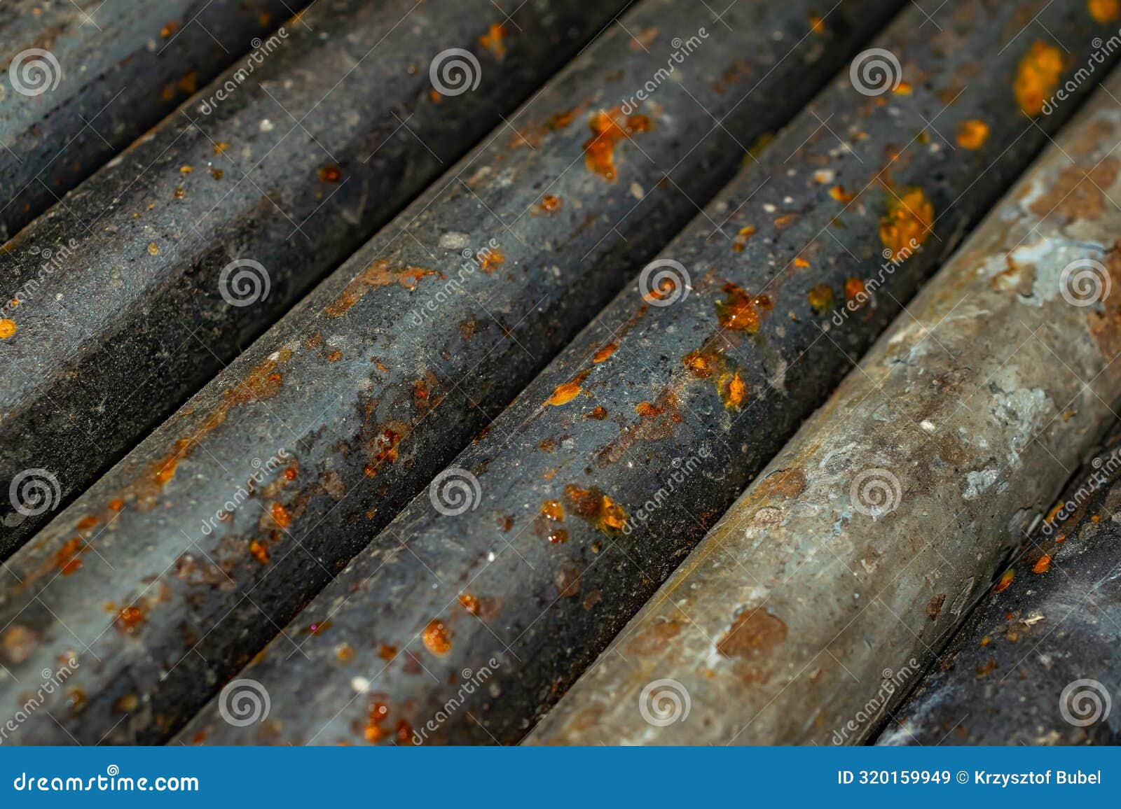 Steel Bars with Signs of Rust Stock Image - Image of construction, life ...
