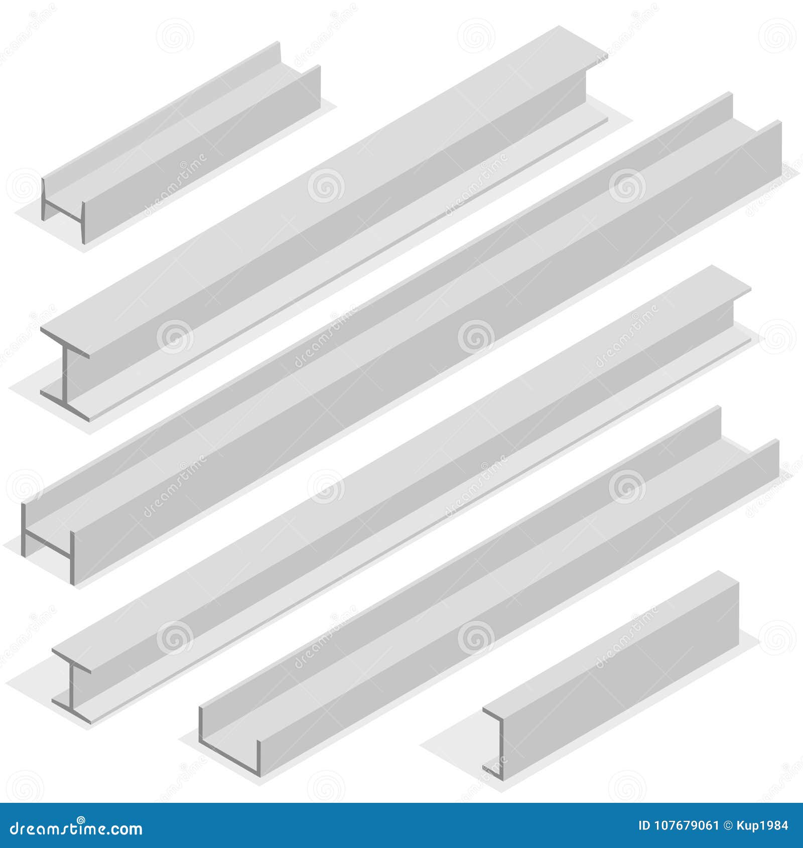 Steel Beam Isometric Vector Illustration. Stock Vector - Illustration ...