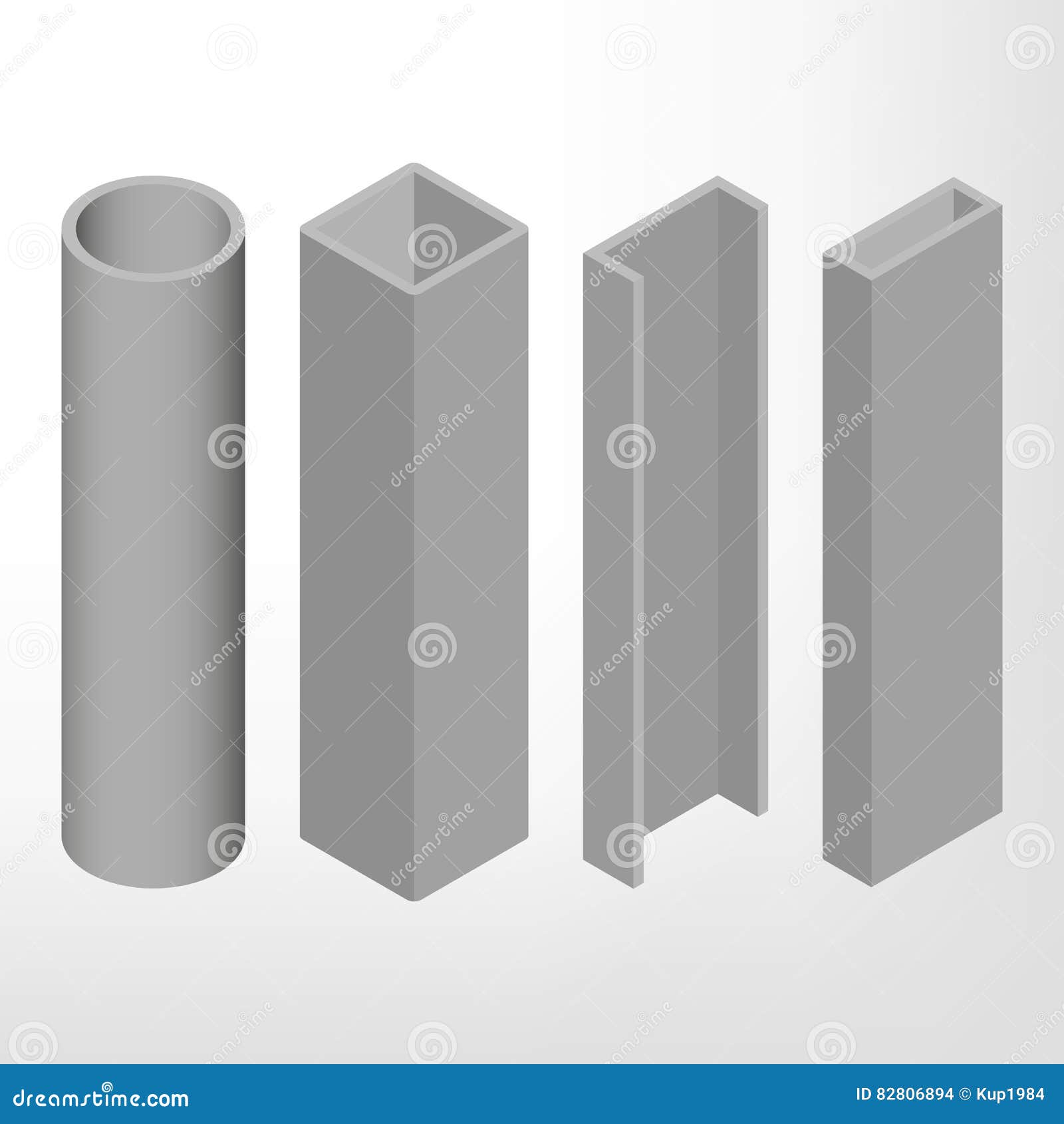 Steel Beam Isometric Vector Illustration. Stock Vector - Illustration ...