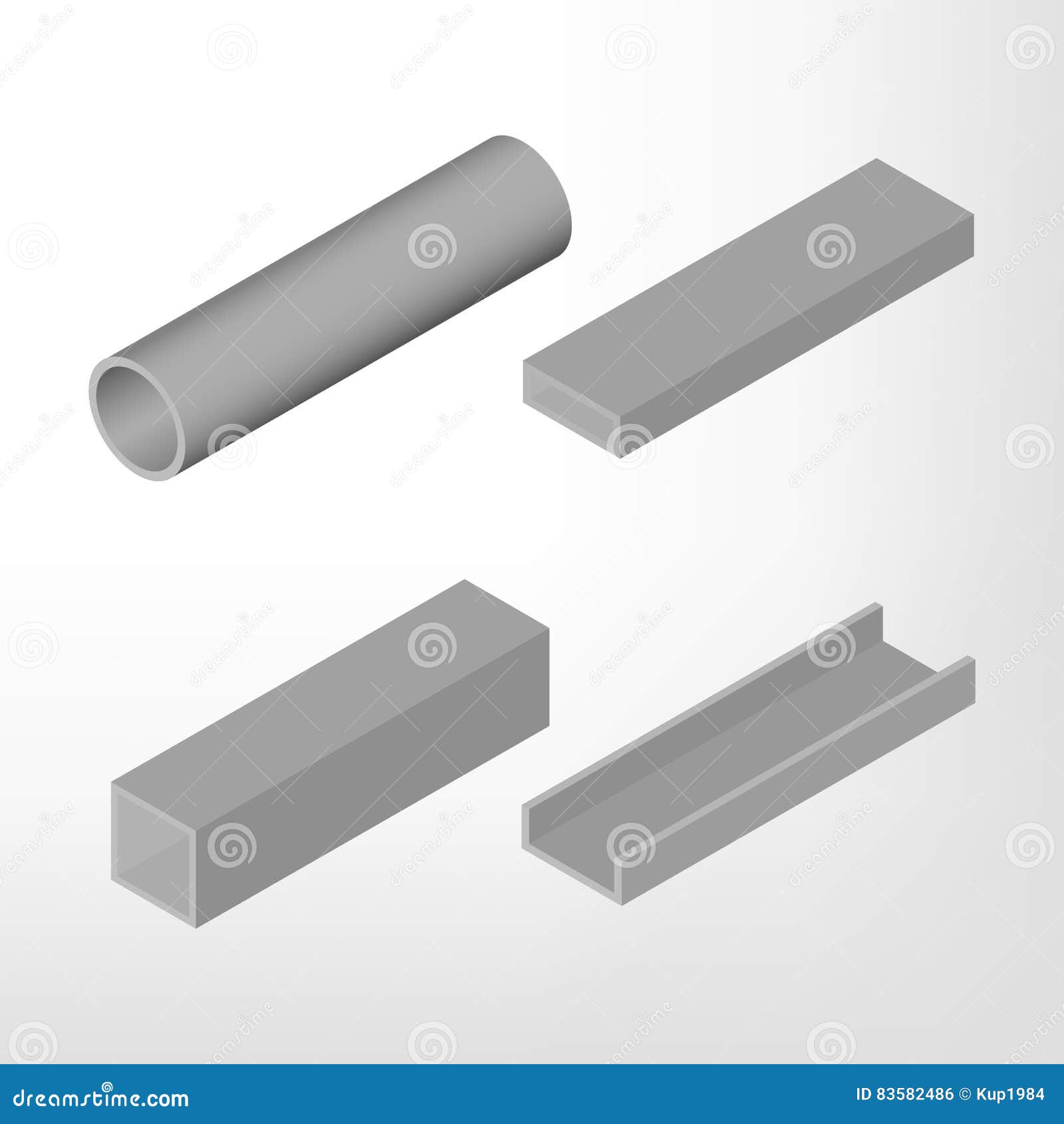 Steel Beam Isometric Vector Illustration. Stock Vector - Illustration ...