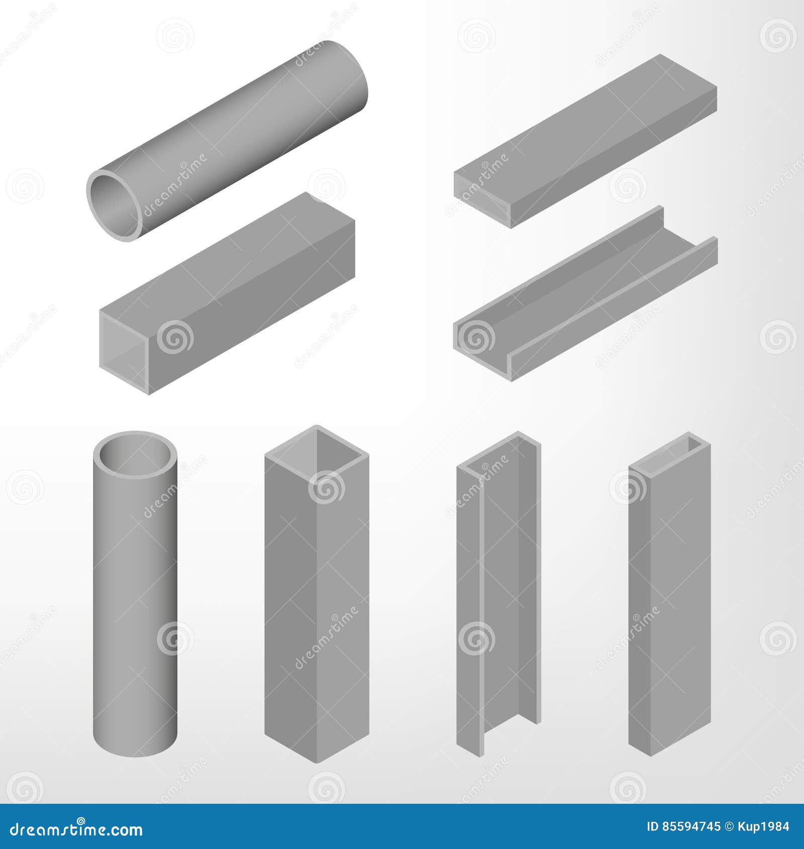 Steel Beam Isometric Vector Illustration. Stock Vector - Illustration ...