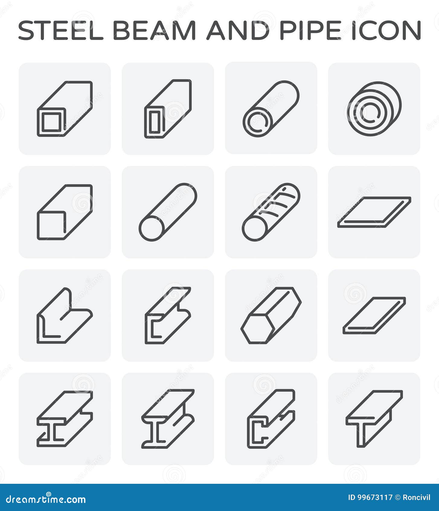 Steel beam pipe stock vector. Illustration of flange - 99673117
