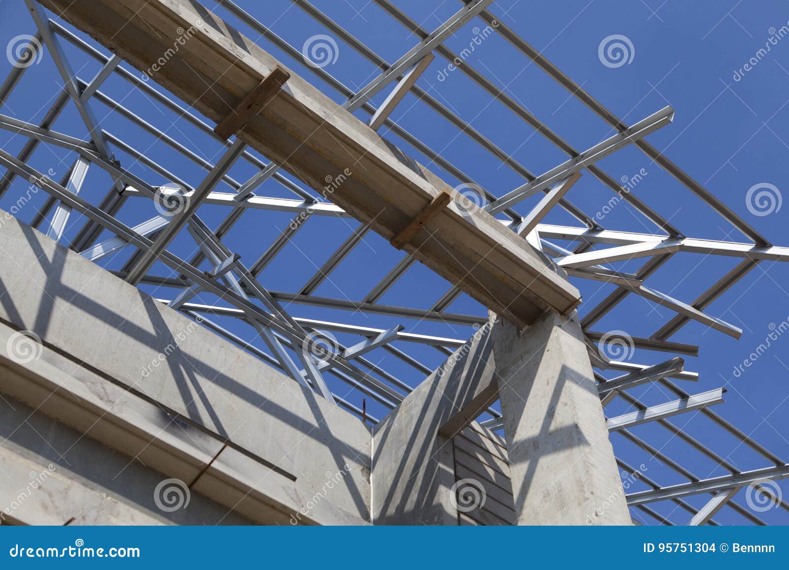 Steel Beam on Roof of Building Stock Photo - Image of architecture ...