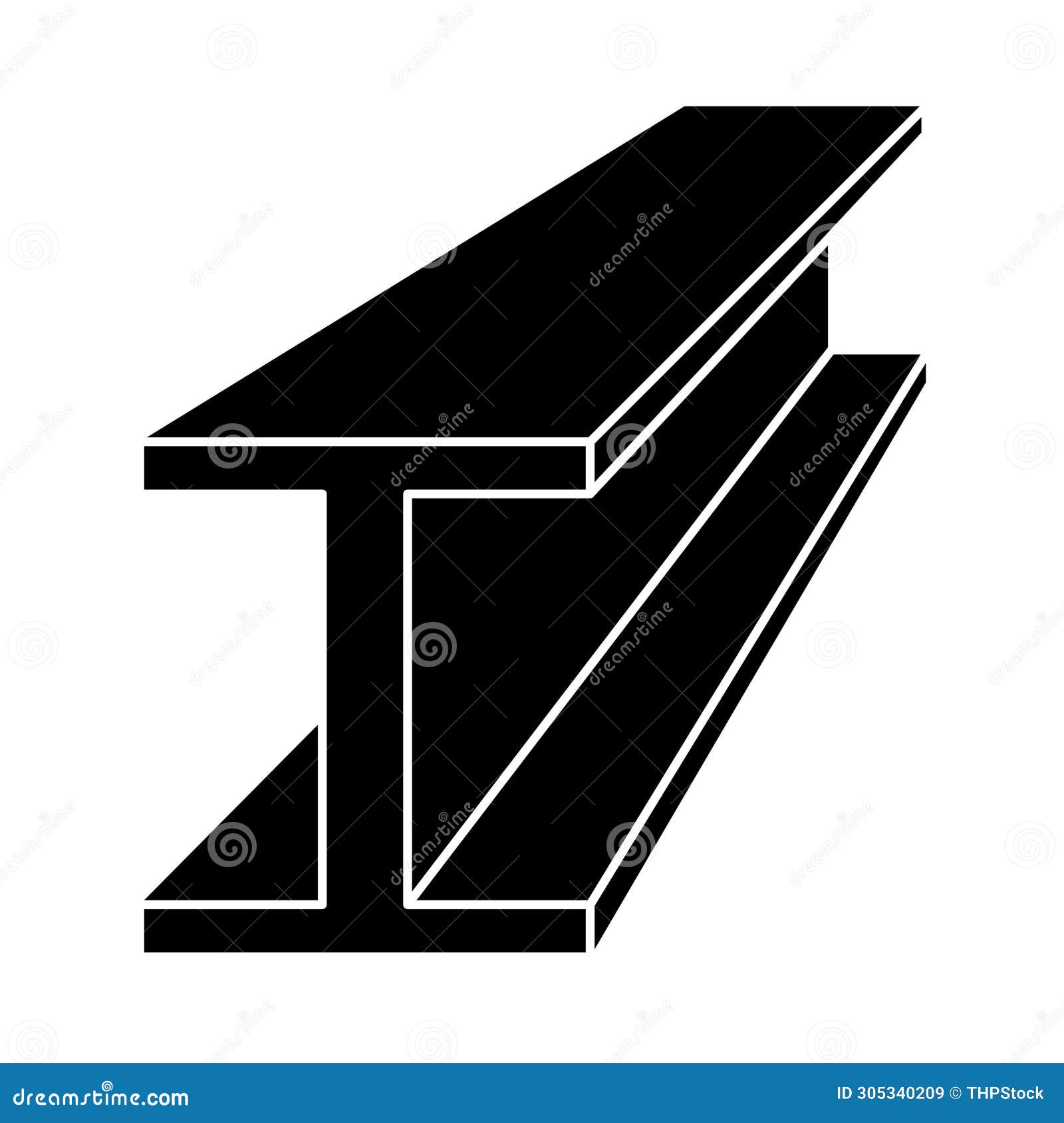 Steel Beam Vector stock illustration. Illustration of steel - 305340209