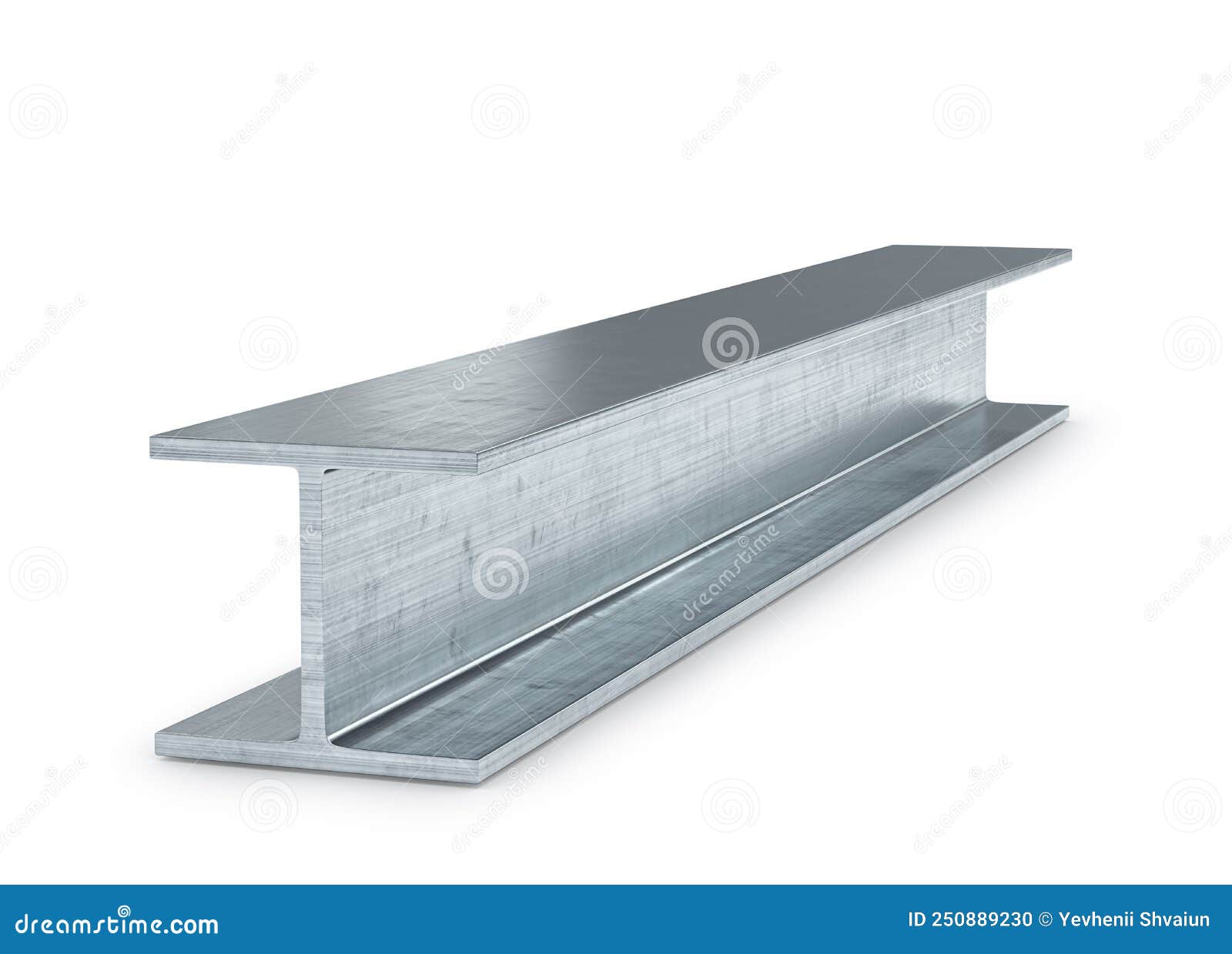 Steel Beam on White Background. 3d Rendering Stock Illustration ...