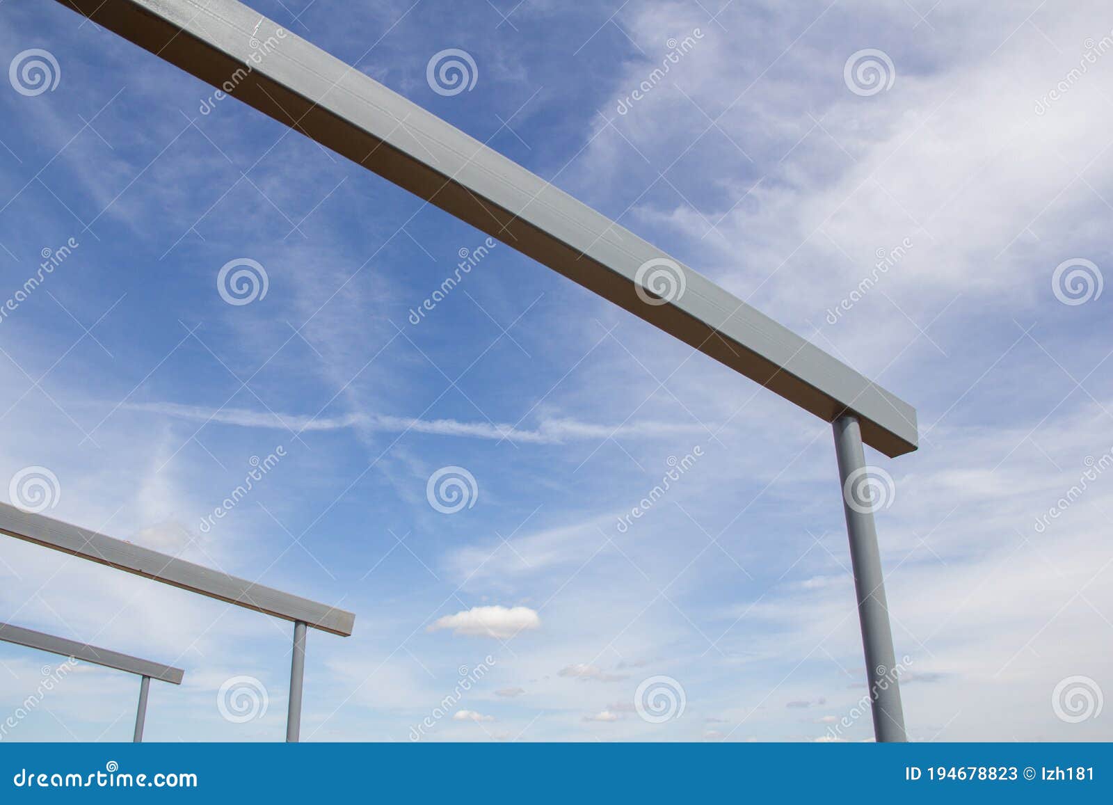 Steel Beams on Blue Sky Background. Stock Image - Image of support ...