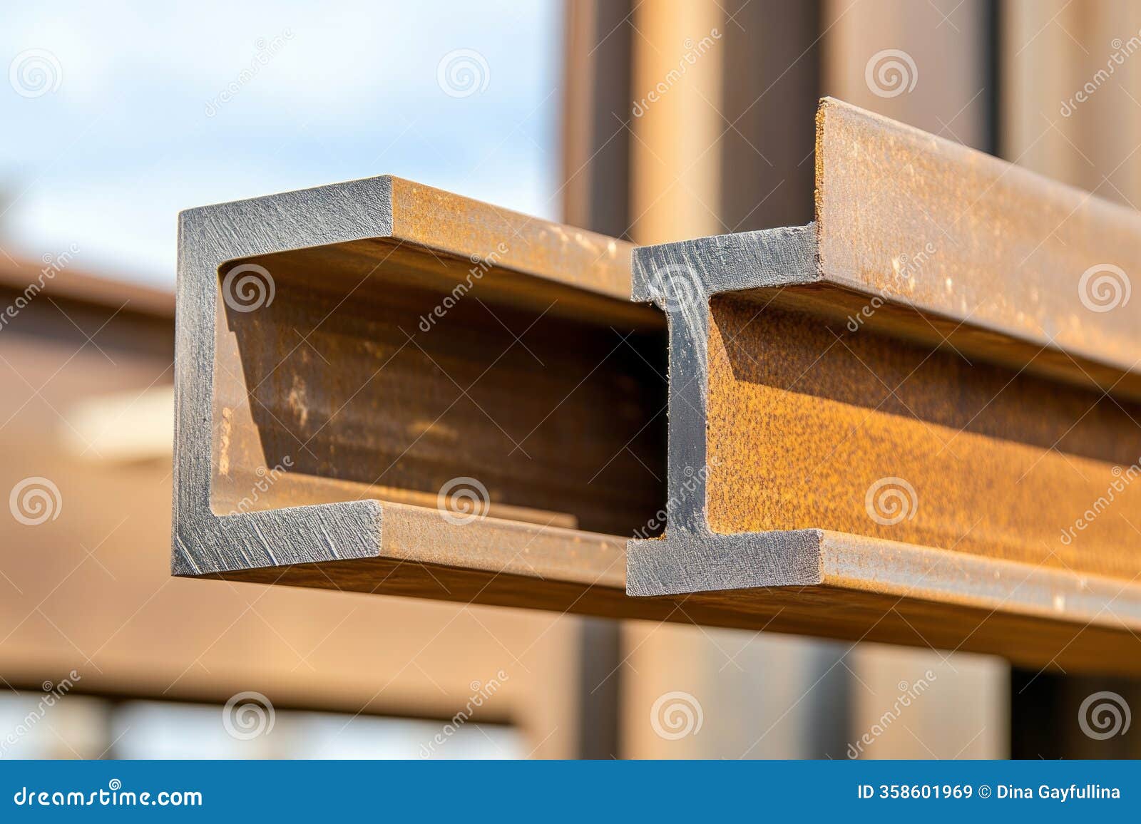 Steel Beams at a Construction Site, Essential for Structural Support ...