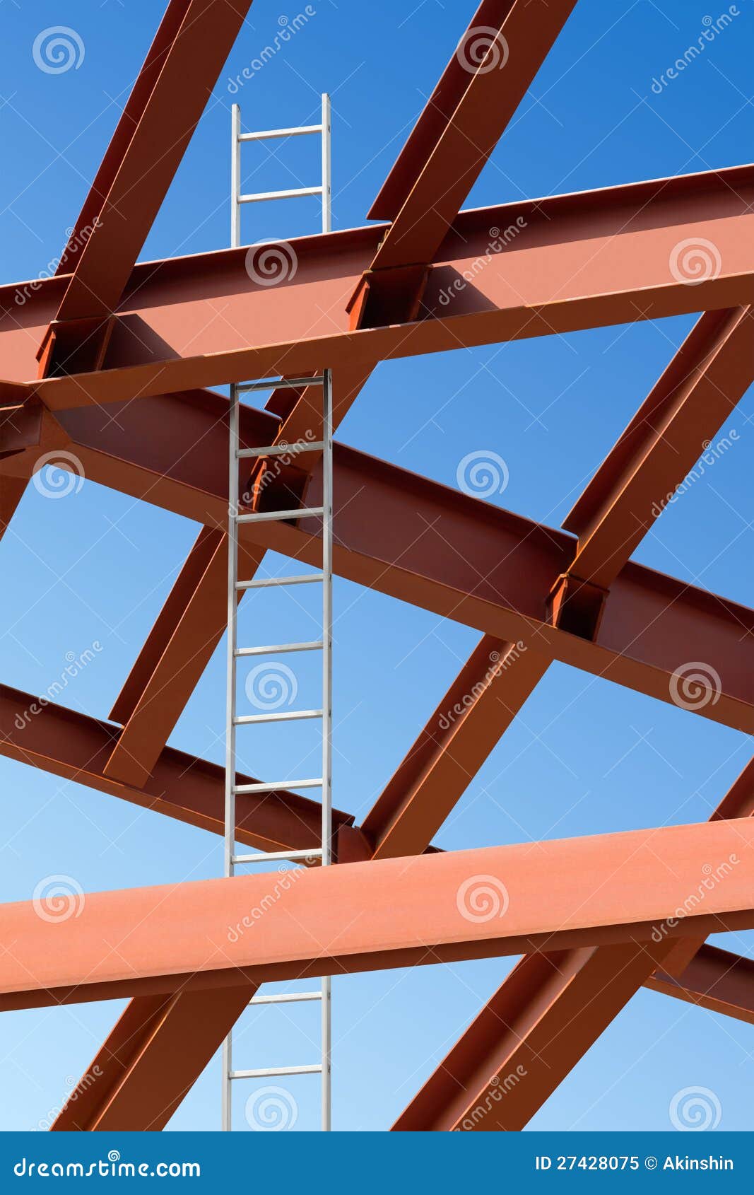 Steel Beams and Ladder Against the Blue Sky Stock Image - Image of ...