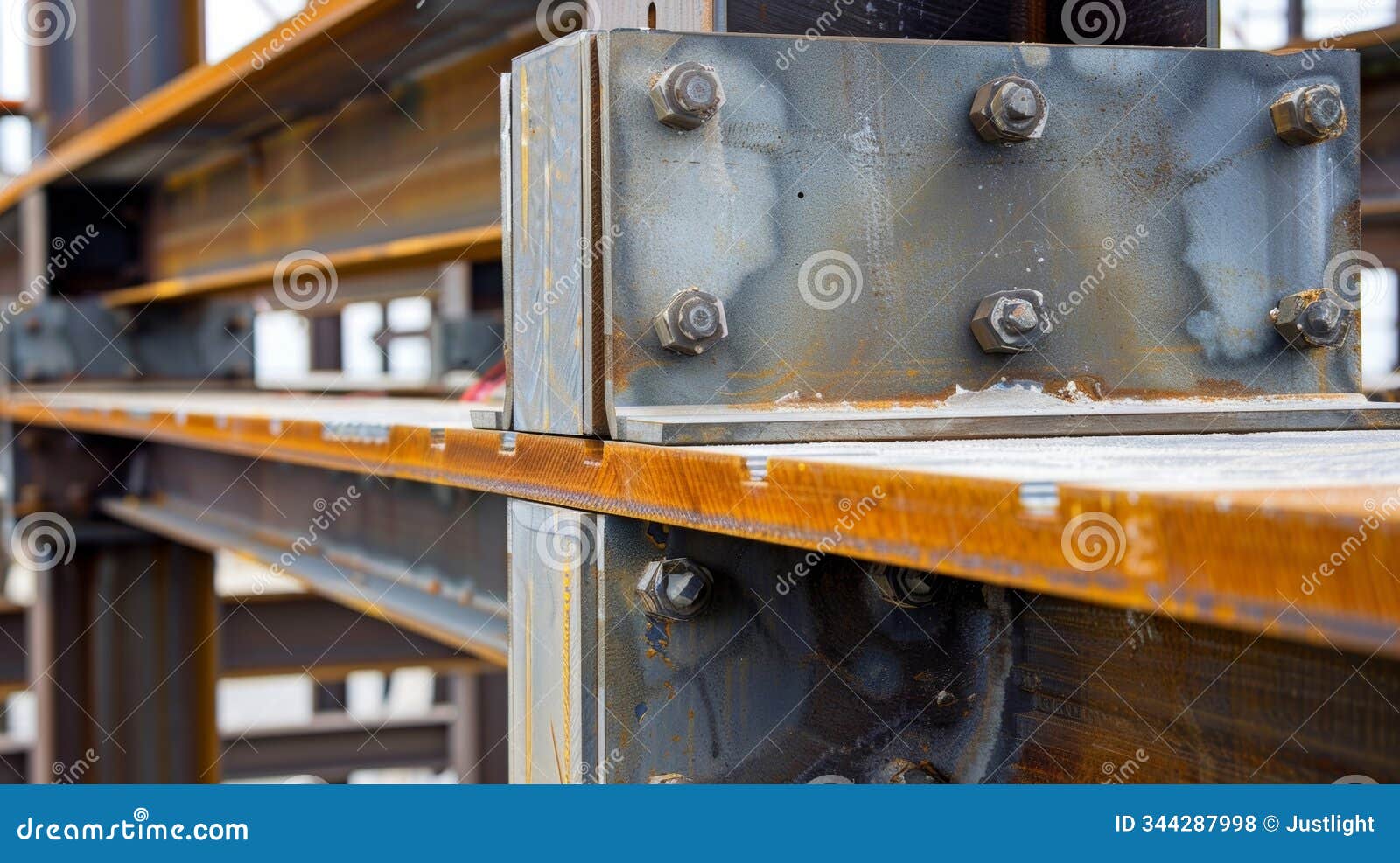 Steel Beams and Support Structures Being Erected Serving As the Sy ...