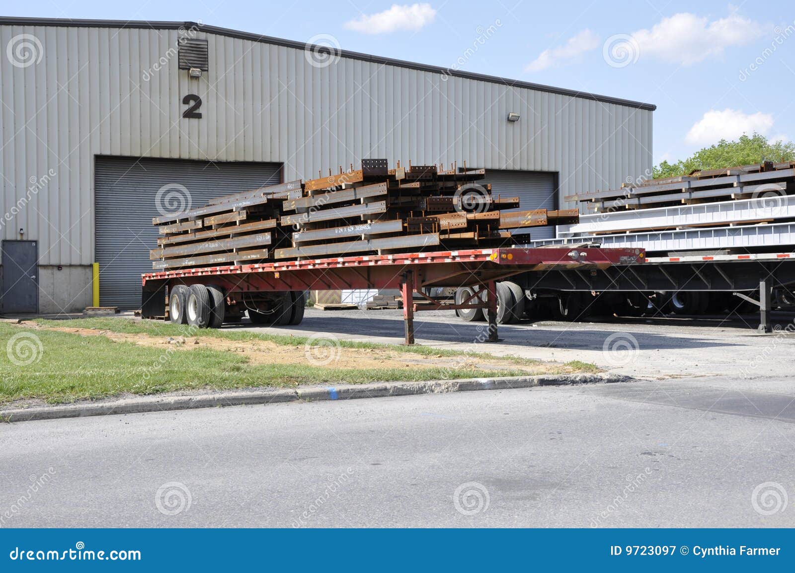 Steel beams on trucks stock image. Image of truck, commercial - 9723097