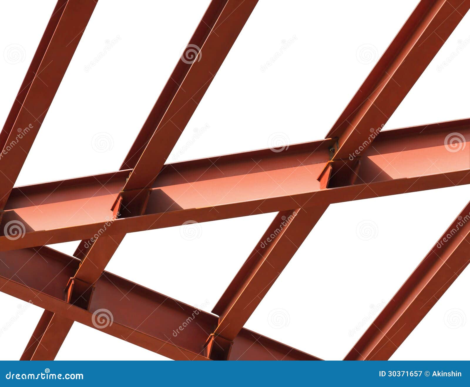 Steel Beams on a White Background Stock Image - Image of steelwork ...