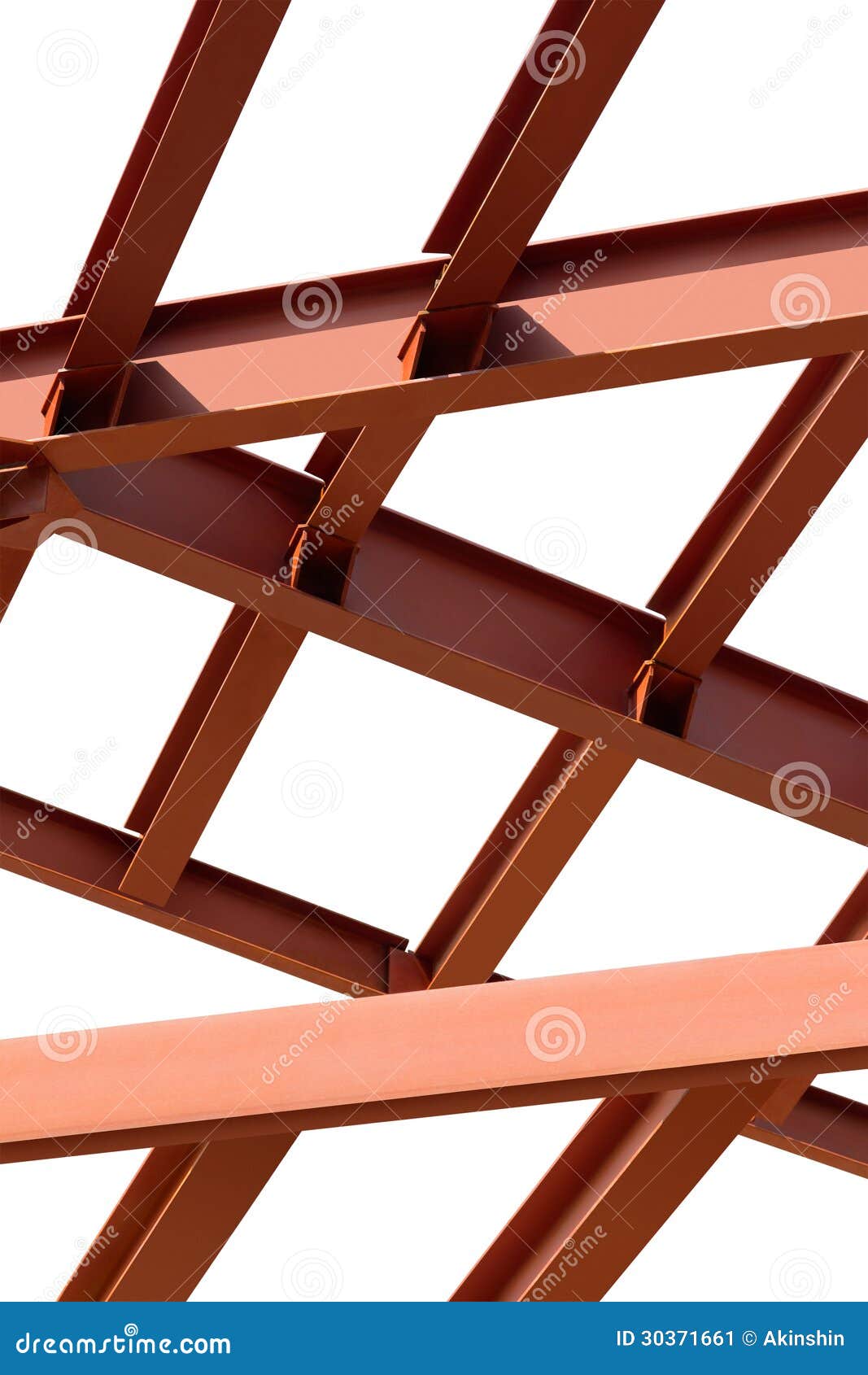 Steel Beams on a White Background Stock Image - Image of structure ...